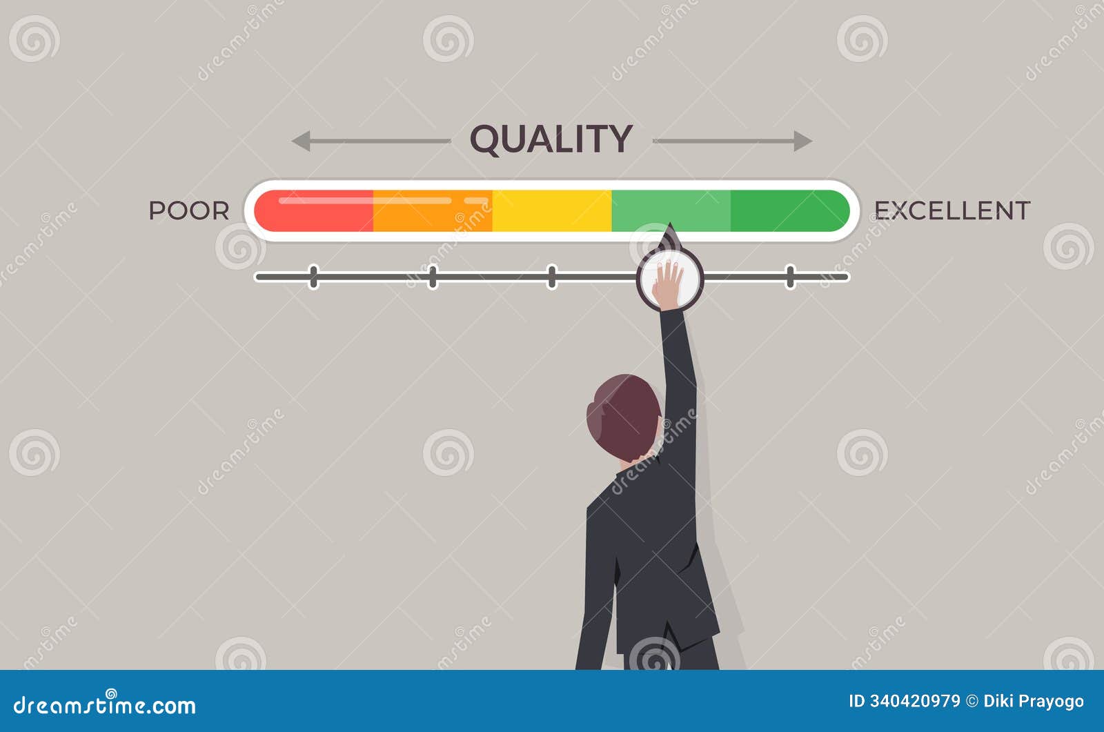 Satisfaction and Evaluation Concept, Businessman is Pointing To Change ...