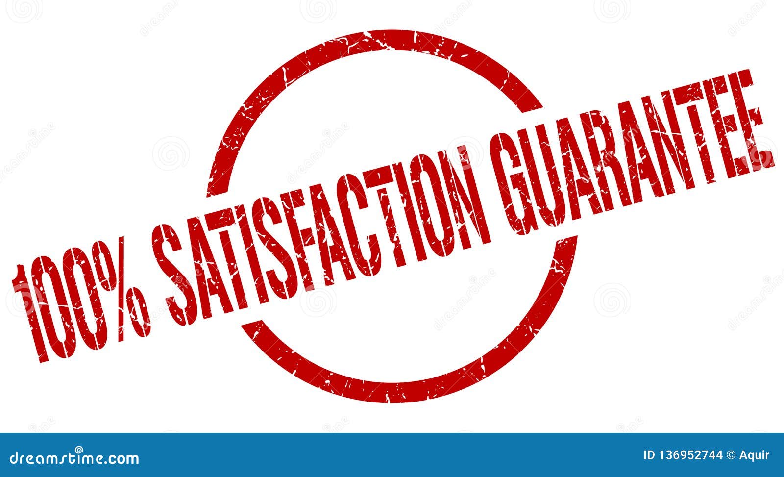 100 Satisfaction Guarantee Stamp Stock Vector - Illustration of round ...