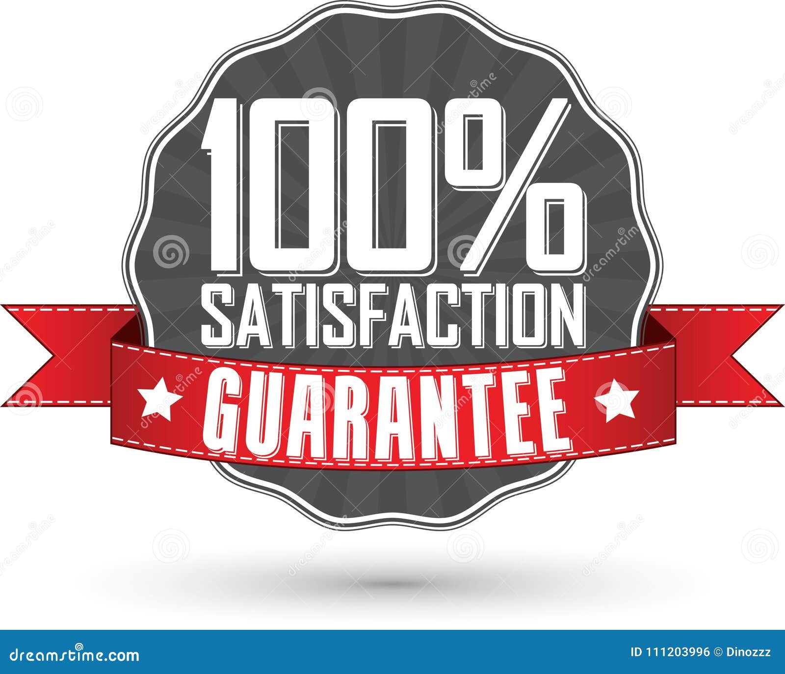 Satisfaction Guarantee Retro Label with Red Ribbon, Vector Illus Stock ... Satisfaction Guarantee Retro Label with Red Ribbon, Vector Illus Stock ...