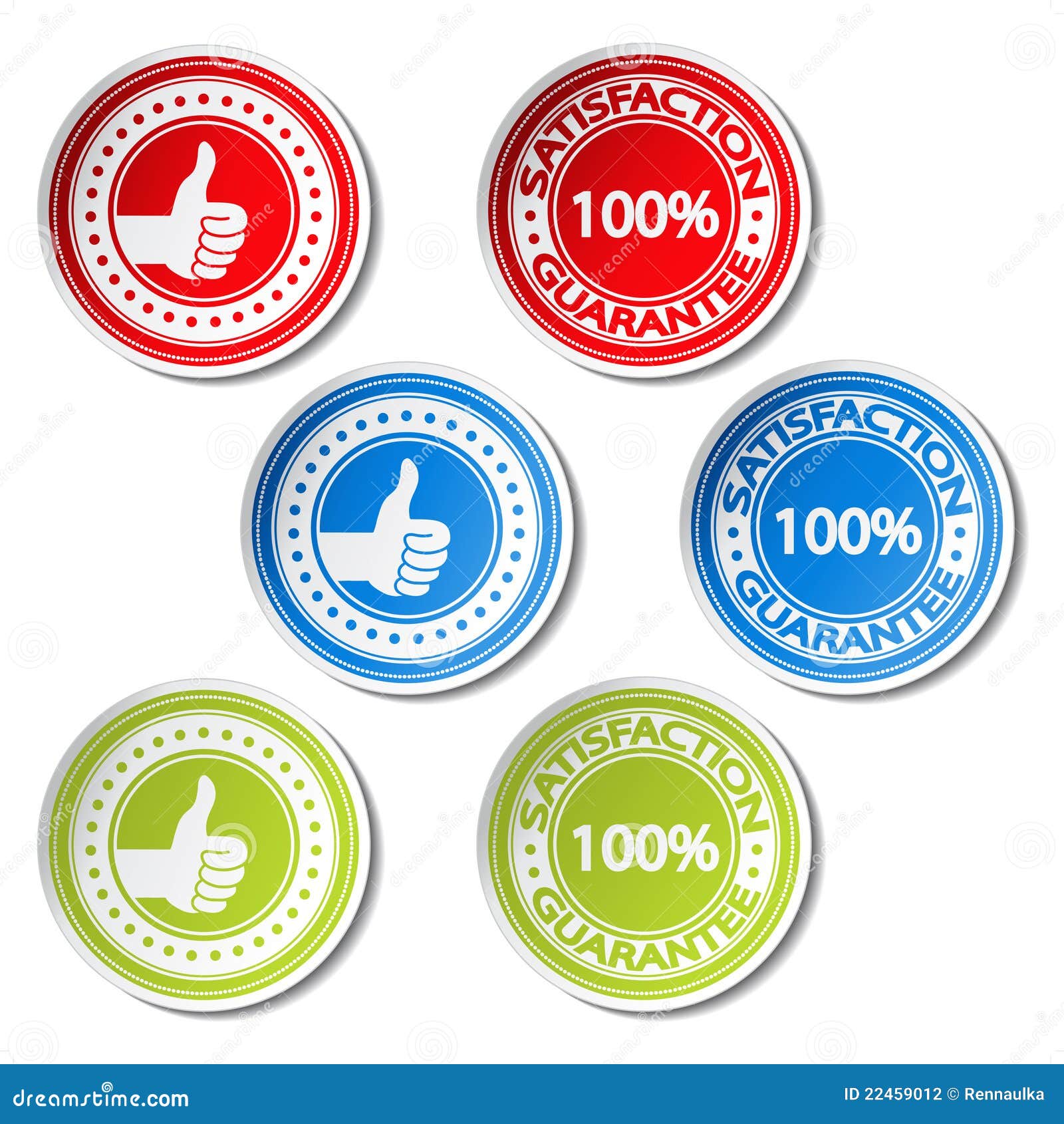 Satisfaction Guarantee Stickers - Gesture Hand Stock Vector ...