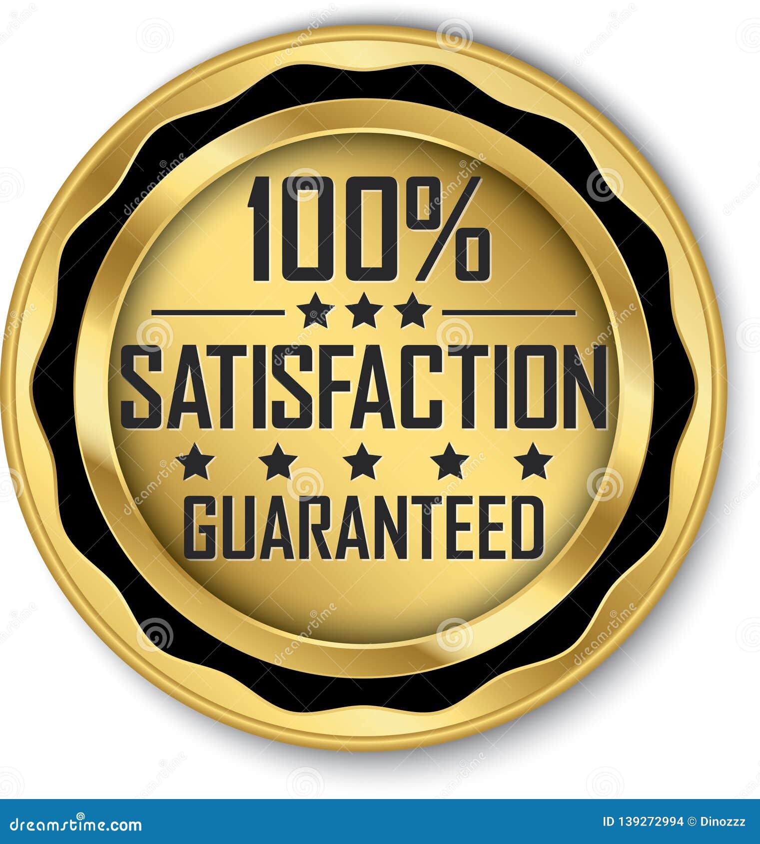 100 Satisfaction Guaranteed Gold Label, Vector Illustration Stock ...
