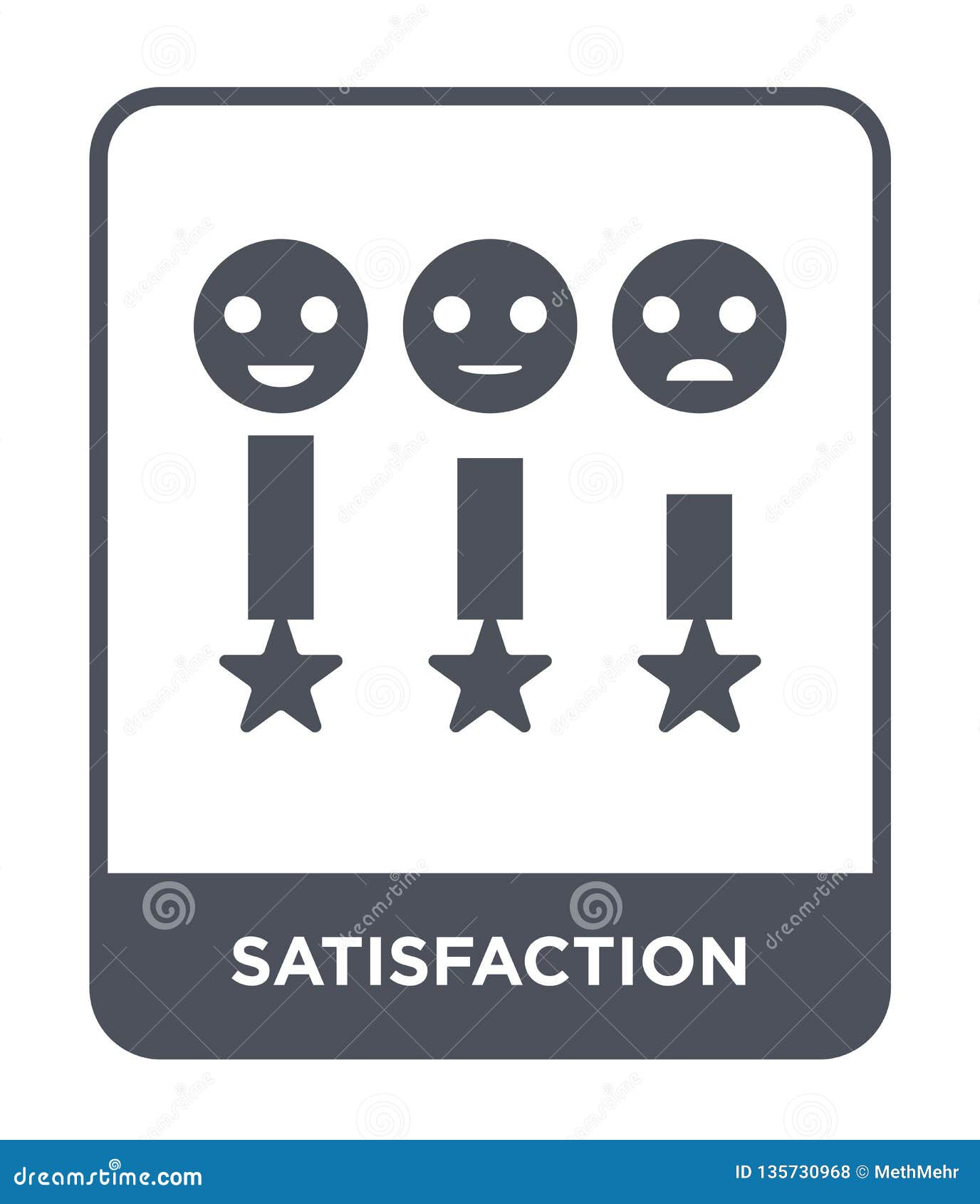 Satisfaction Icon in Trendy Design Style. Satisfaction Icon Isolated on ...