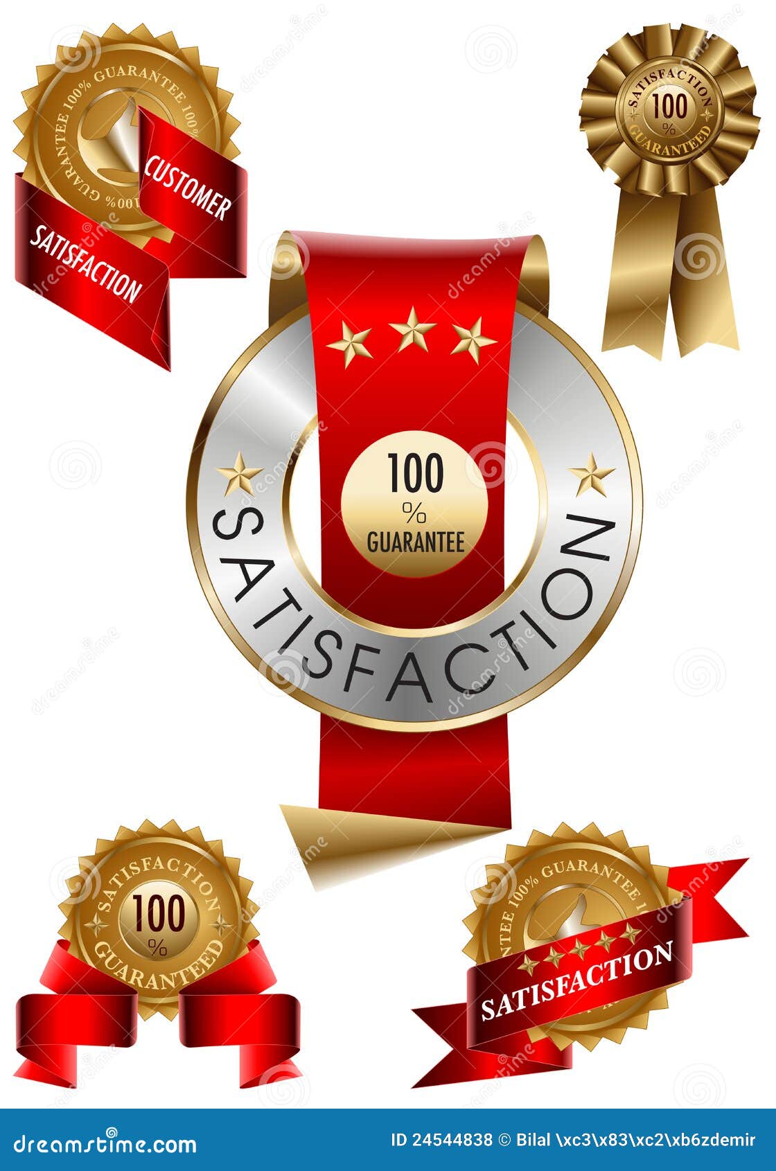 Satisfaction Label Set stock vector. Illustration of finger - 24544838