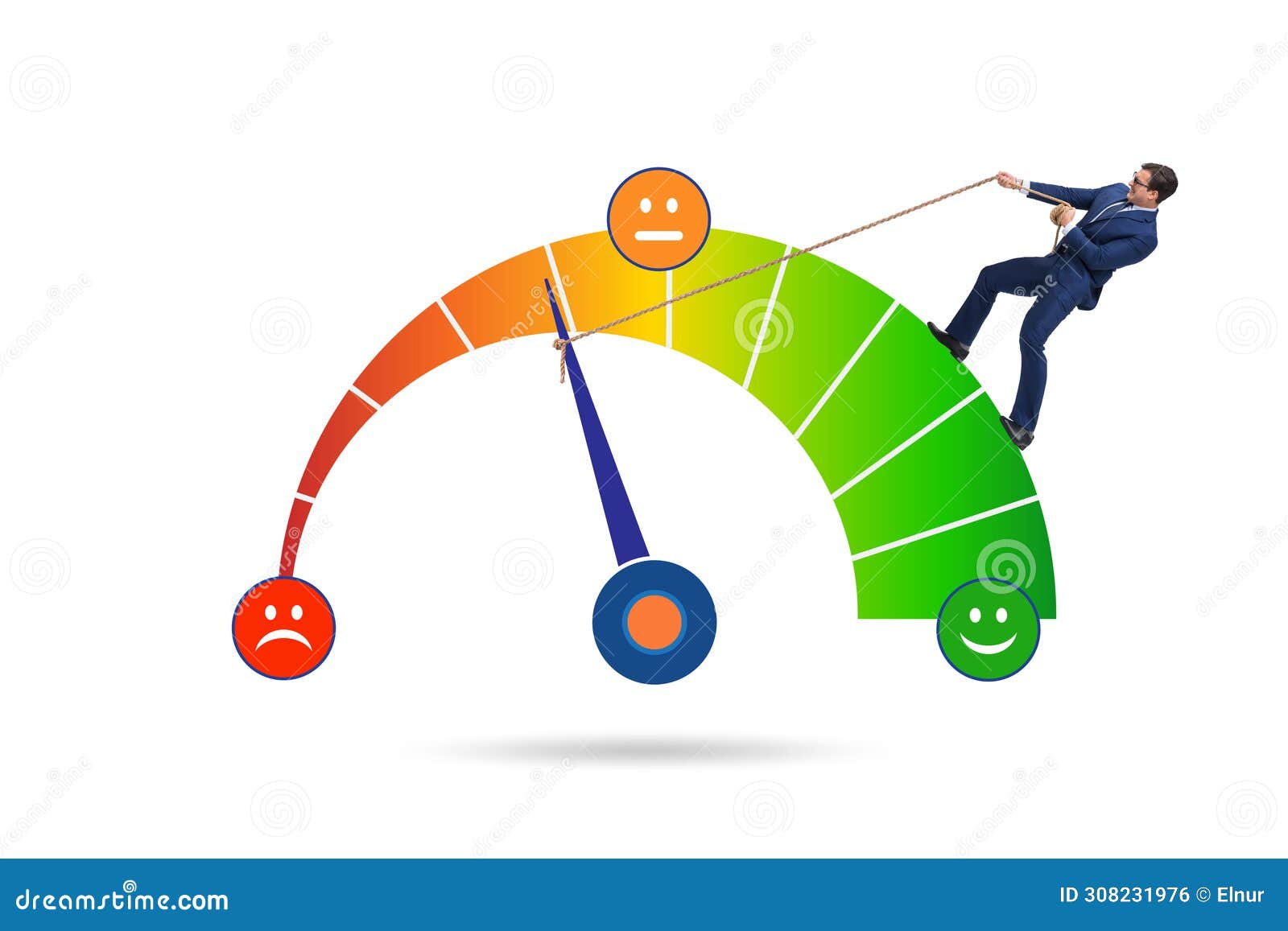 Satisfaction Meter in Customer Opinion Concept Stock Illustration ...