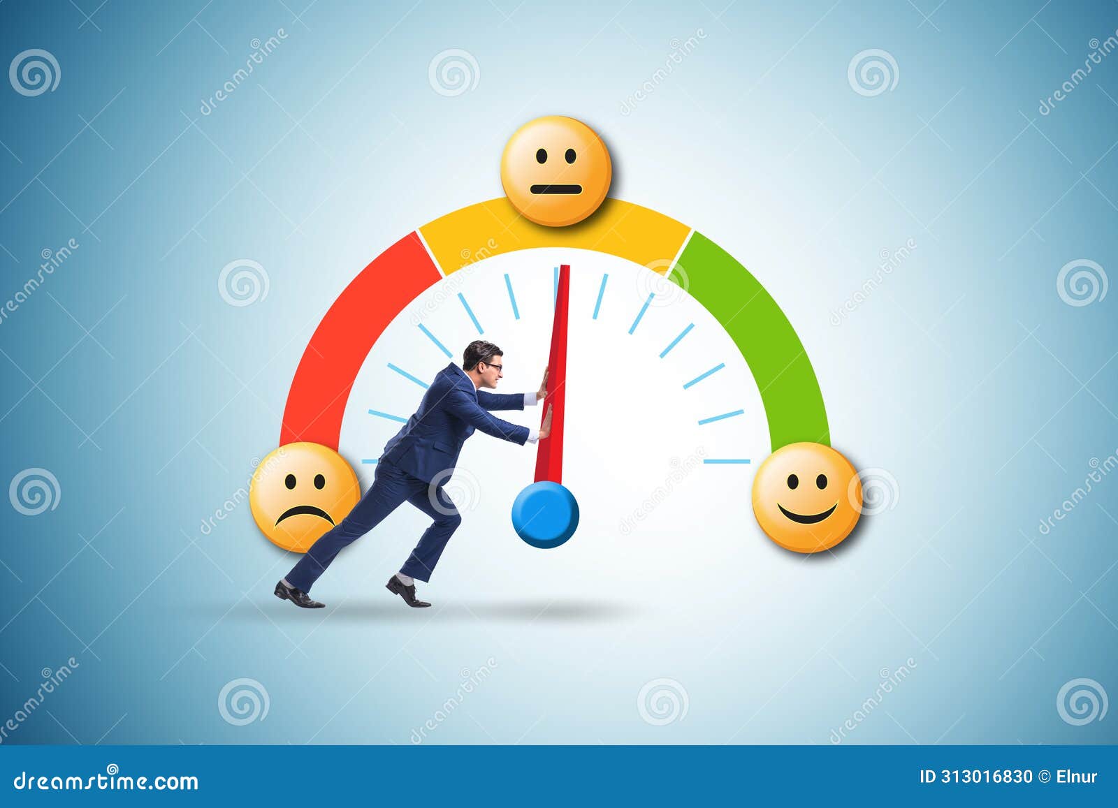 Satisfaction Meter in Customer Opinion Concept Stock Illustration ...