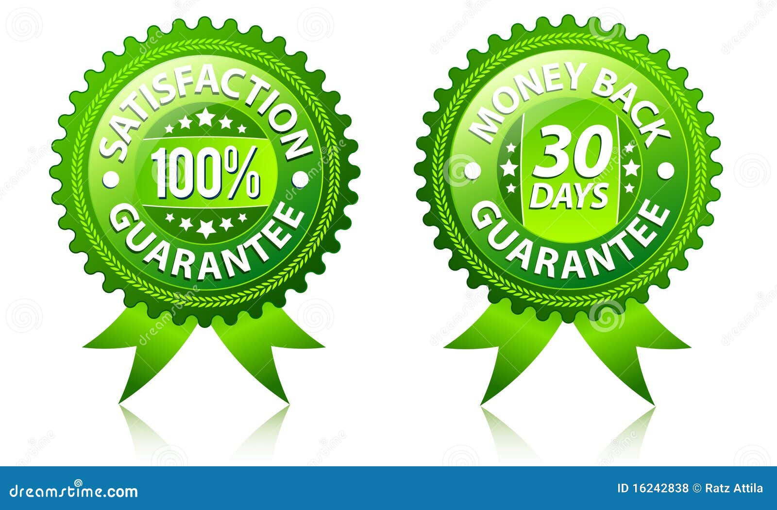 Satisfaction and Money Back Guarantee Labels Stock Illustration ...