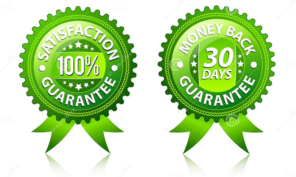 Satisfaction and Money Back Guarantee Labels Stock Illustration ...