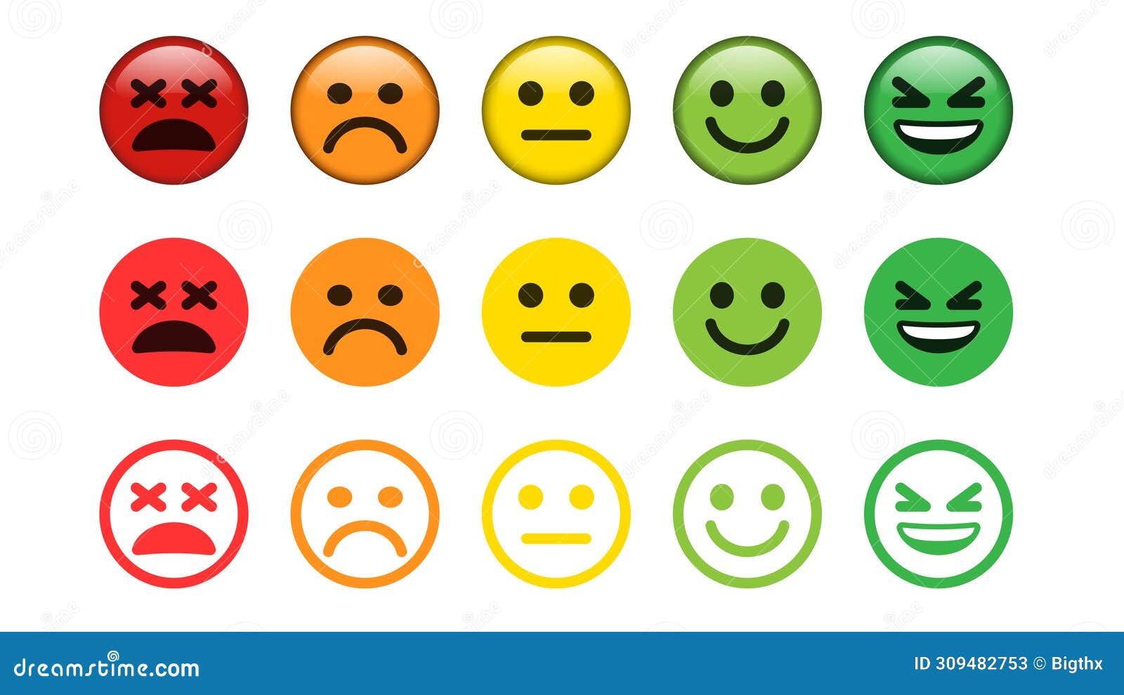 Satisfaction Rating Button with Mood Emoticon Stock Vector ...