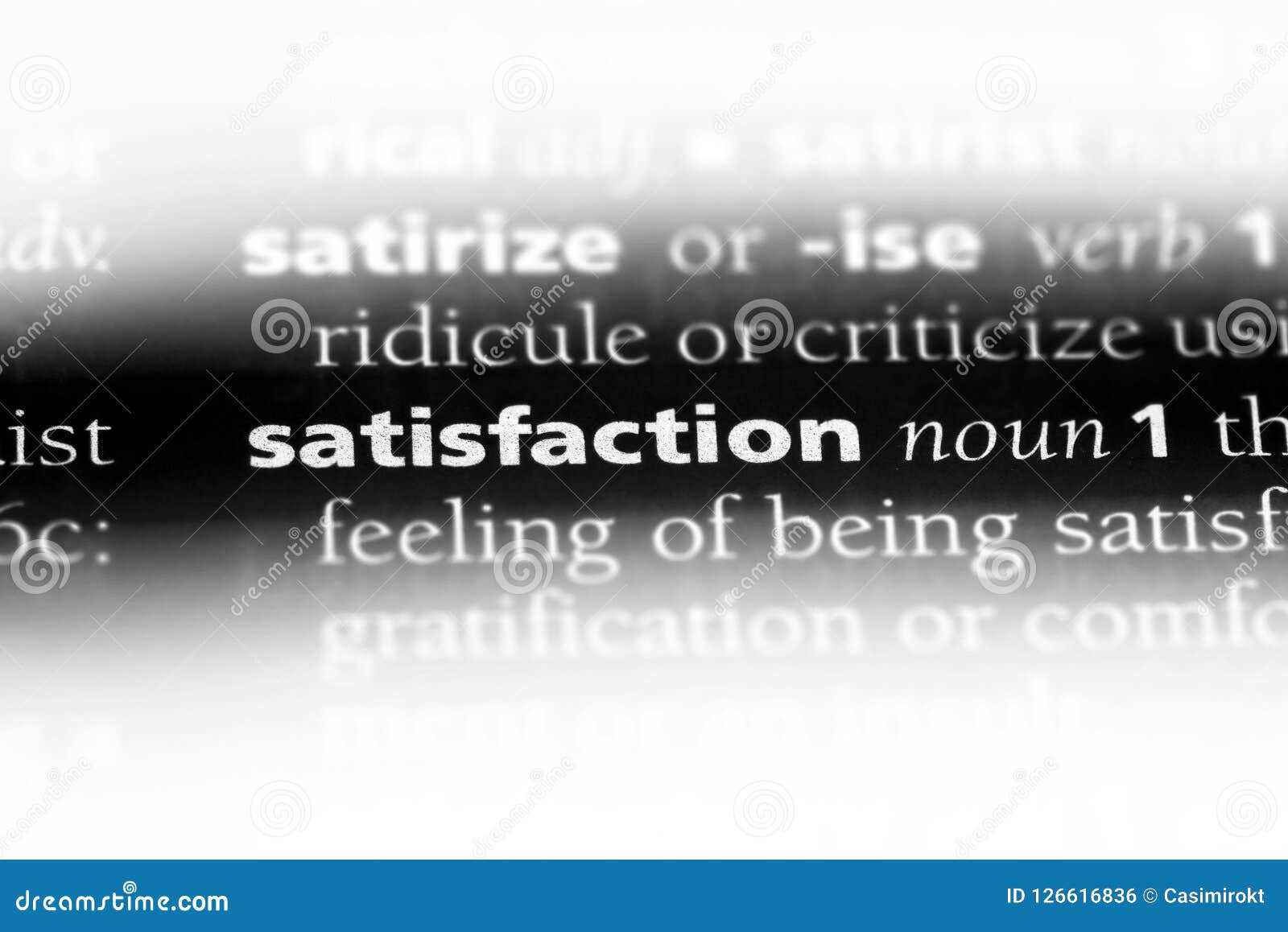 Satisfaction stock photo. Image of macro, word, text - 126616836
