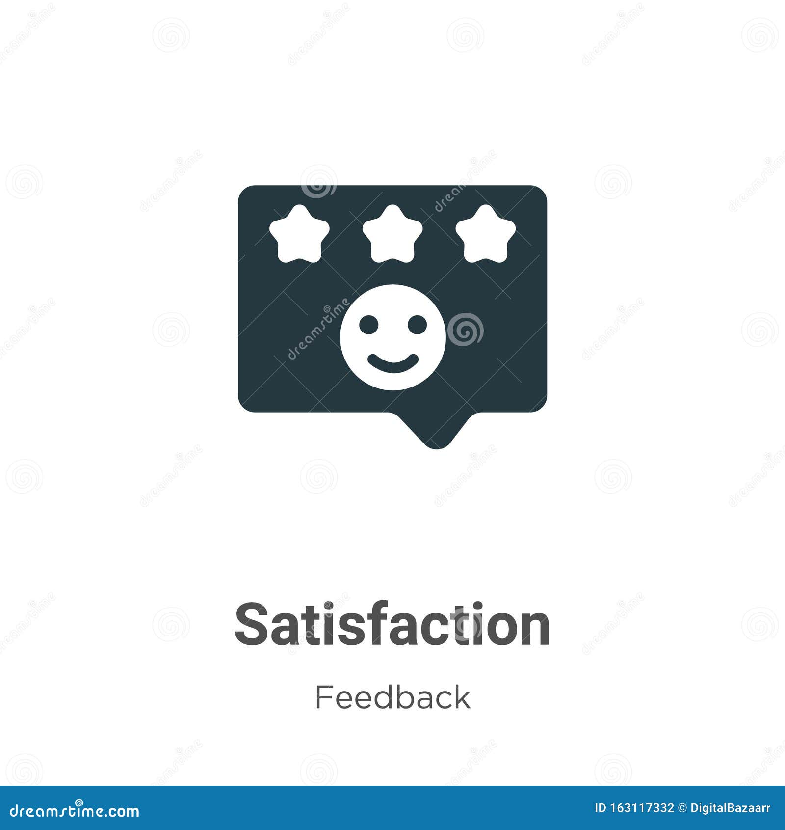 Satisfaction Vector Icon on White Background. Flat Vector Satisfaction ...