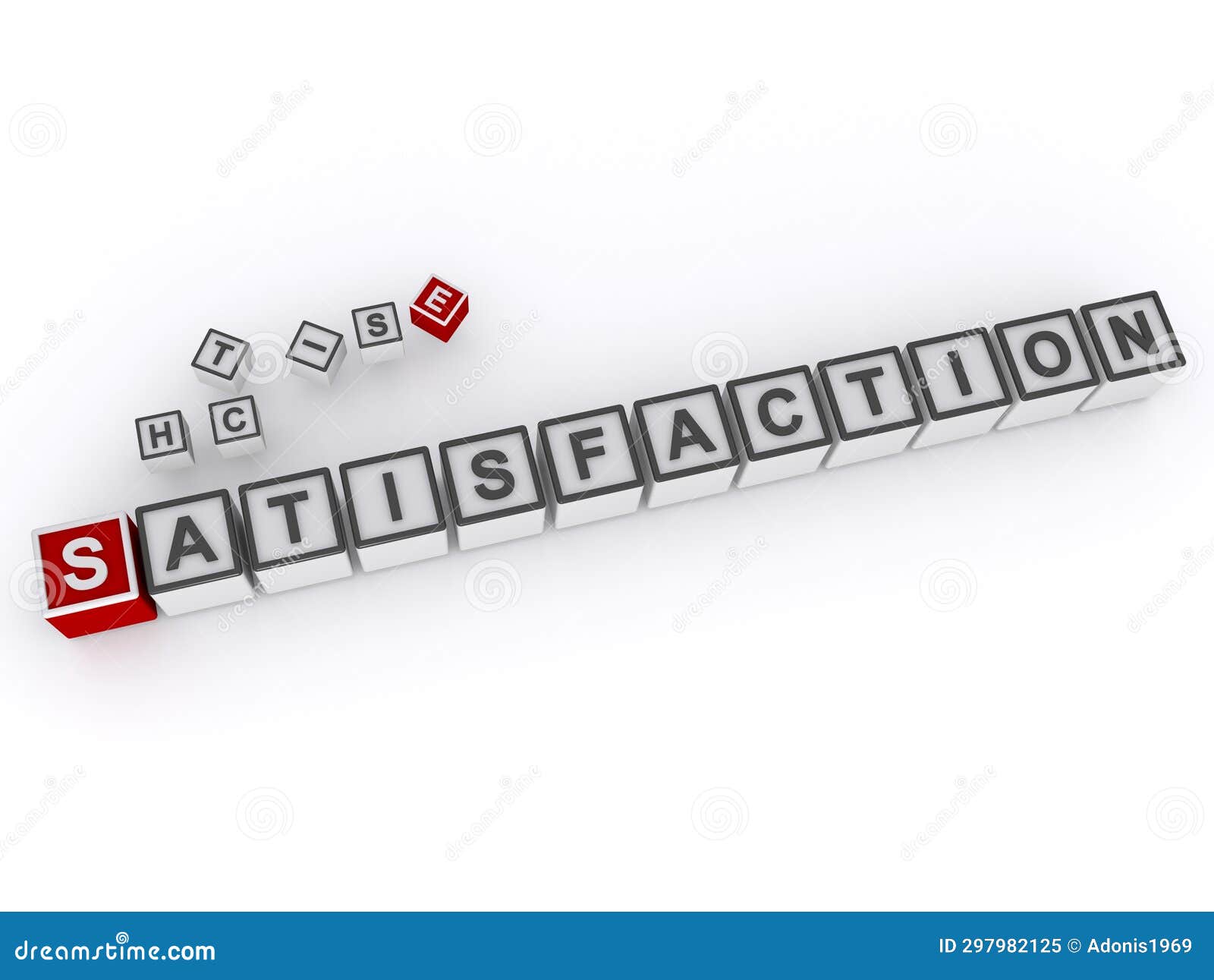Satisfaction Word Block on White Stock Illustration - Illustration of ...