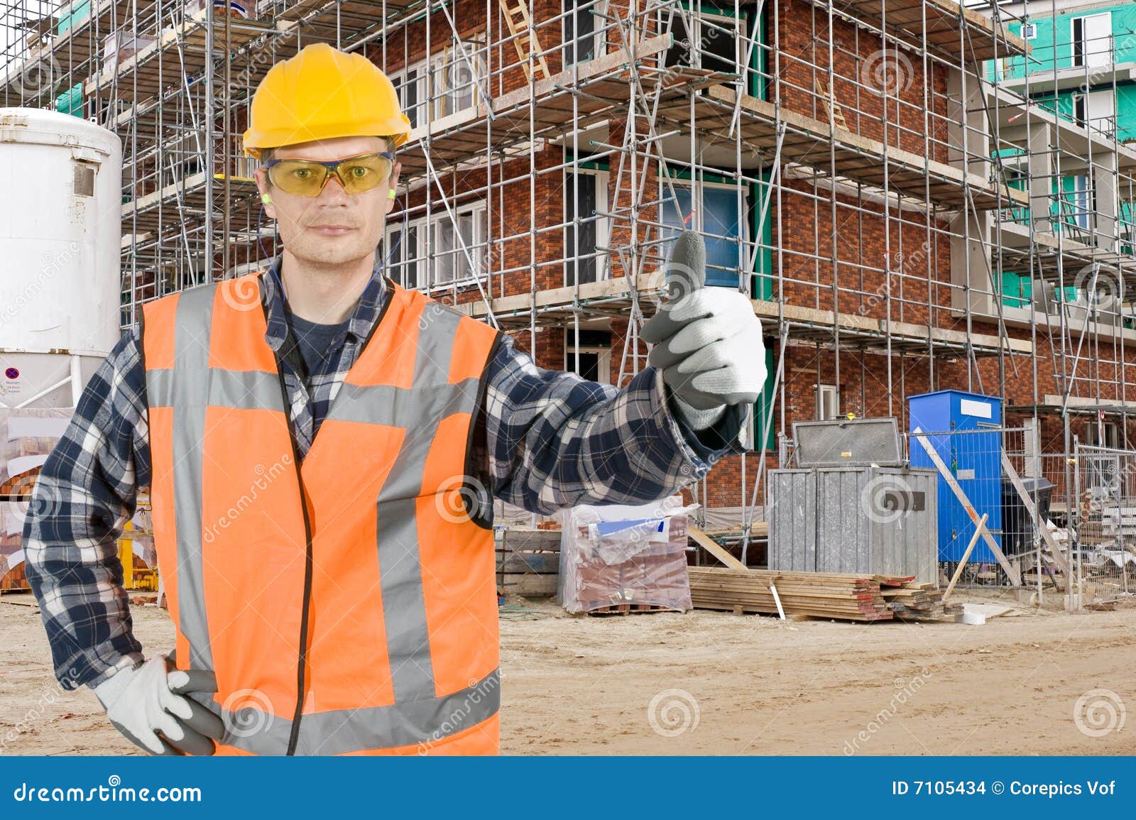Satisfied Construction Worker Stock Photo - Image of collar ...