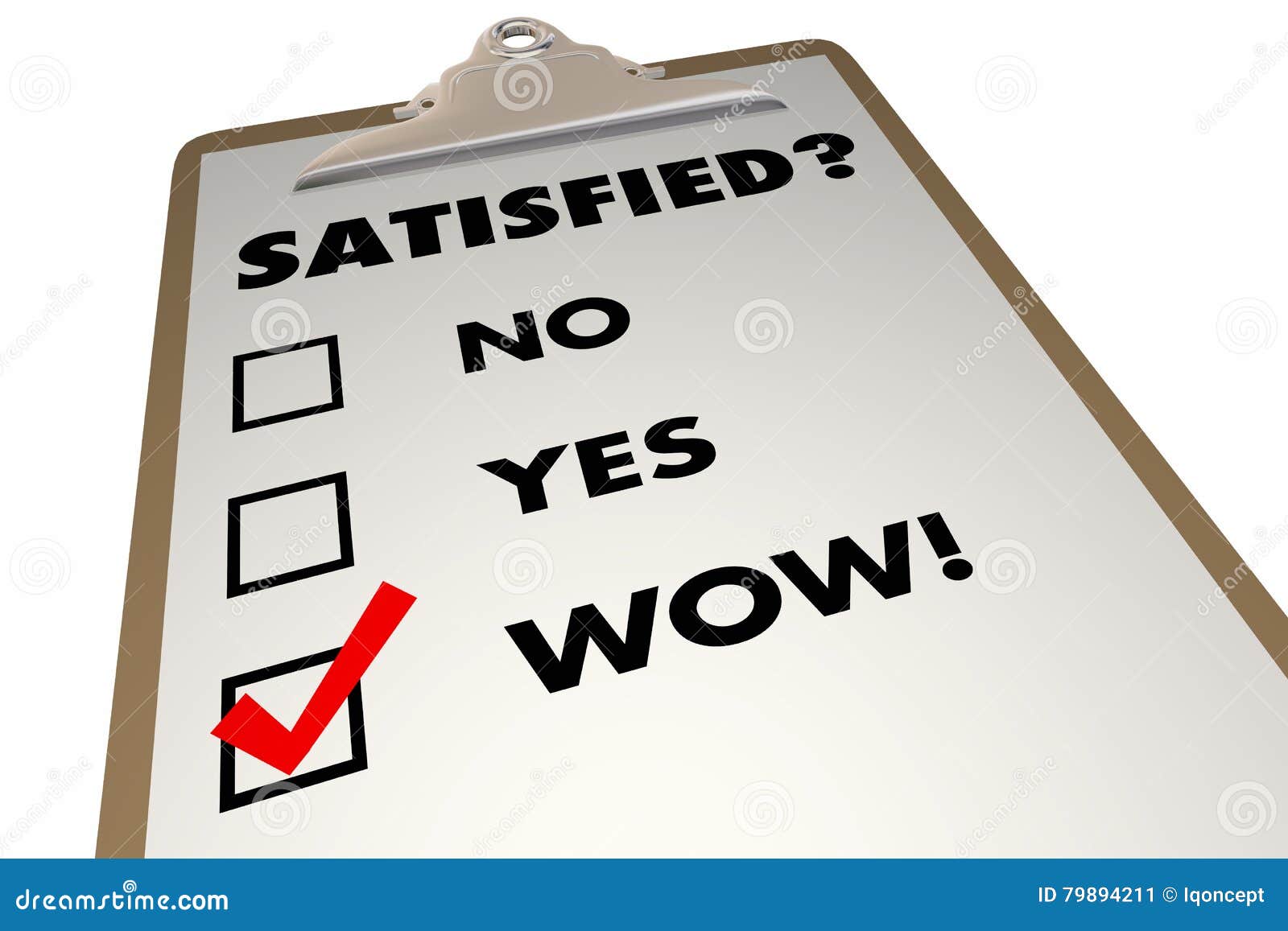 Satisfied Customer Satisfaction Index Survey Checklist Stock ...