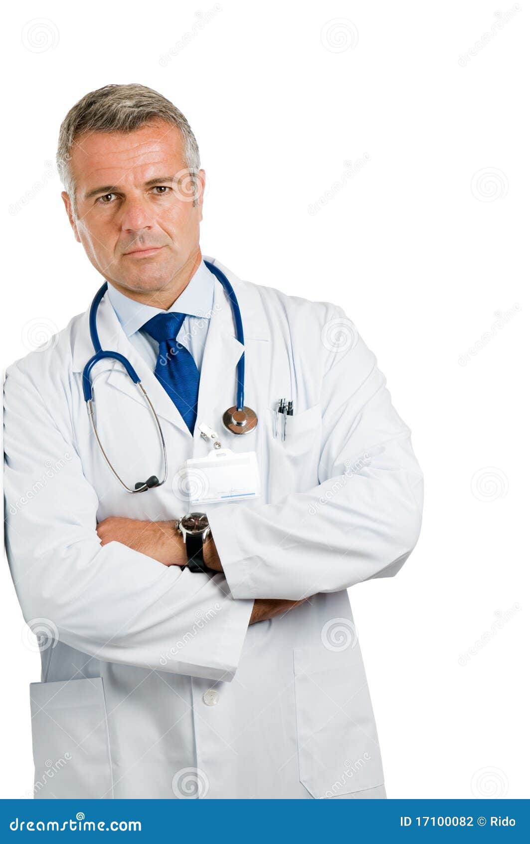Satisfied doctor standing stock photo. Image of arms - 17100082
