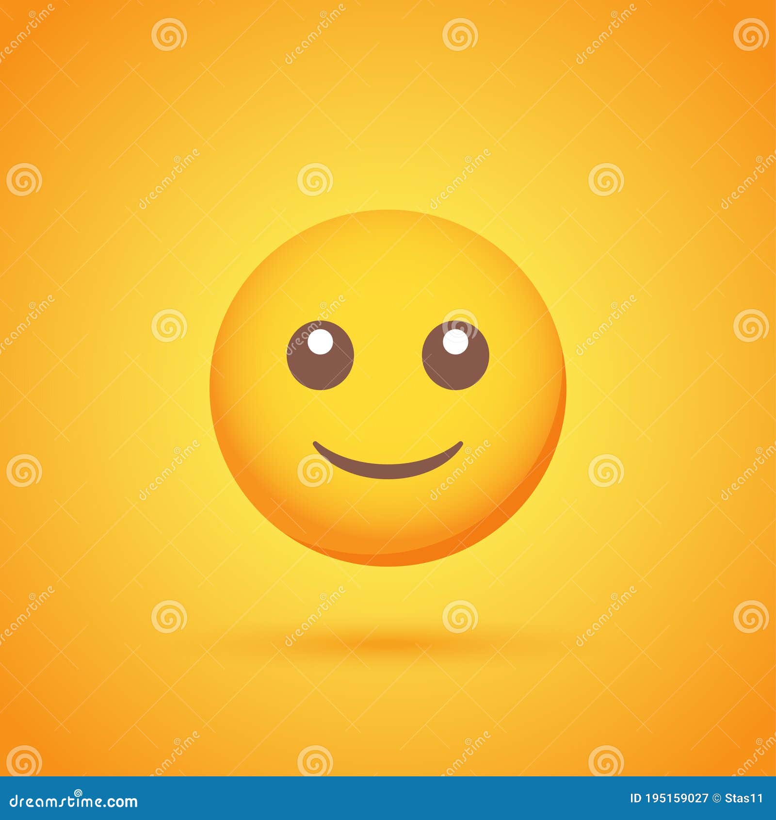 Satisfied Emoticon Smile Icon with Shadow for Social Network Design ...