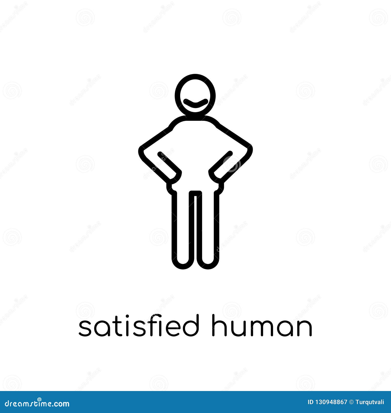Satisfied Human Icon. Trendy Modern Flat Linear Vector Satisfied Stock ...