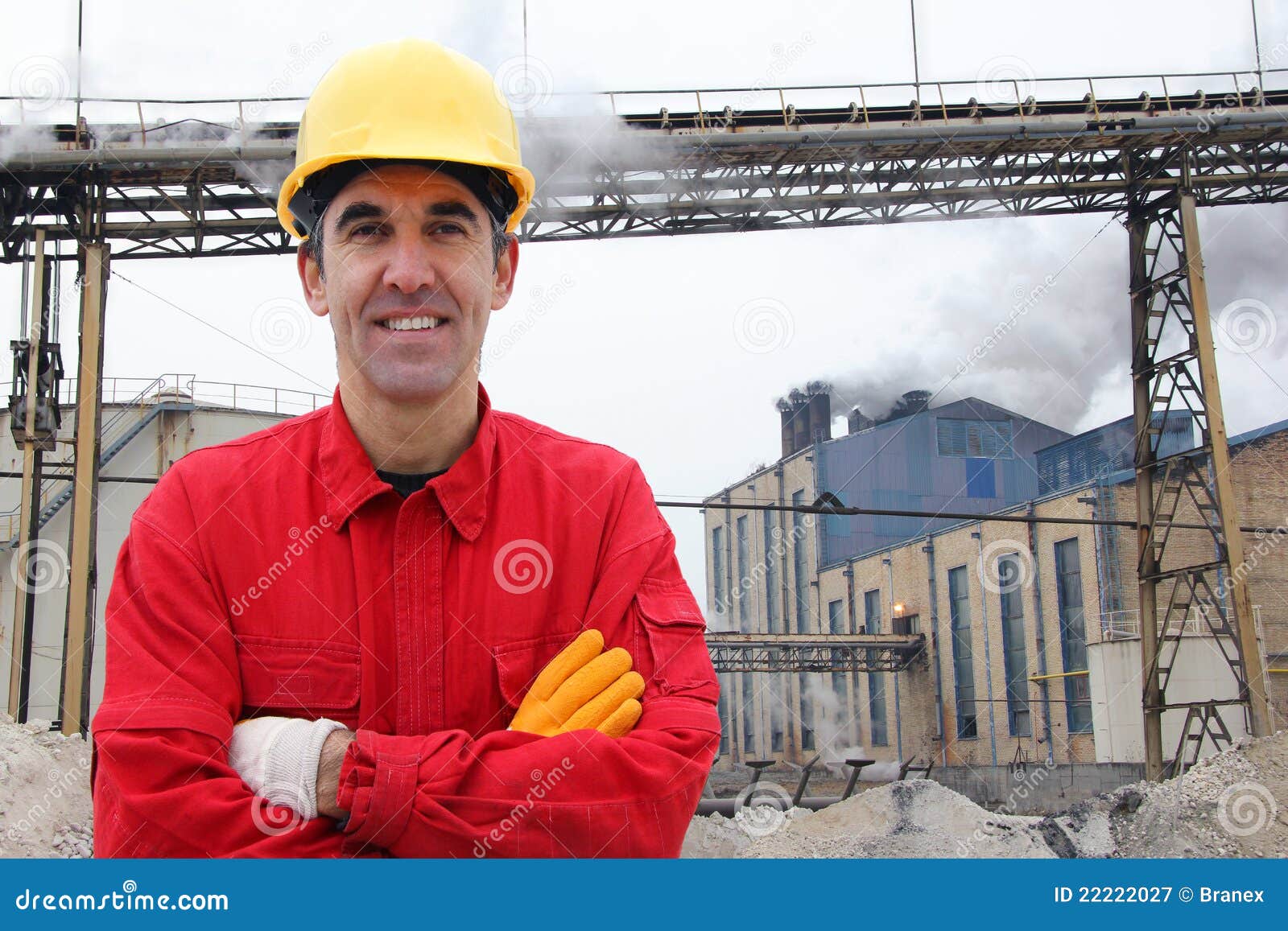 Satisfied Industrial Worker Stock Image - Image of buildings, glad ...