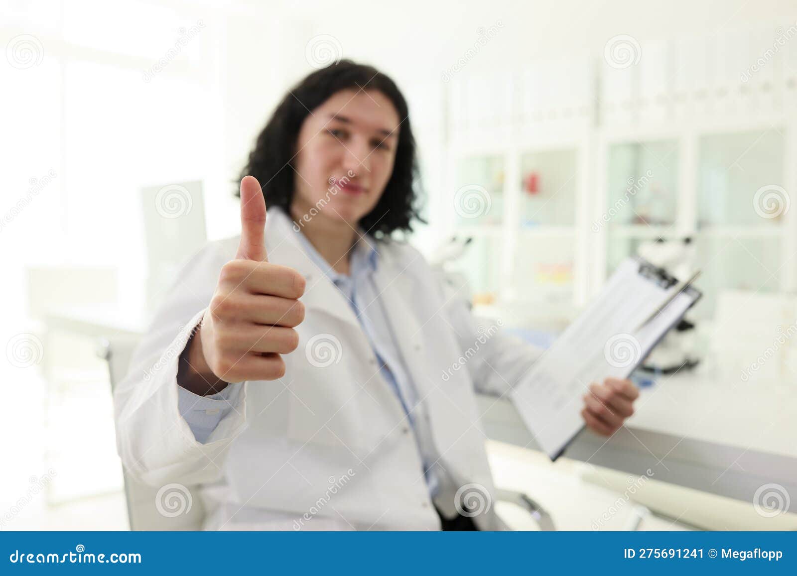 Satisfied Male Laboratory Worker Shows Thumb Up Gesture Stock Image ... Satisfied Male Laboratory Worker Shows Thumb Up Gesture Stock Image ...