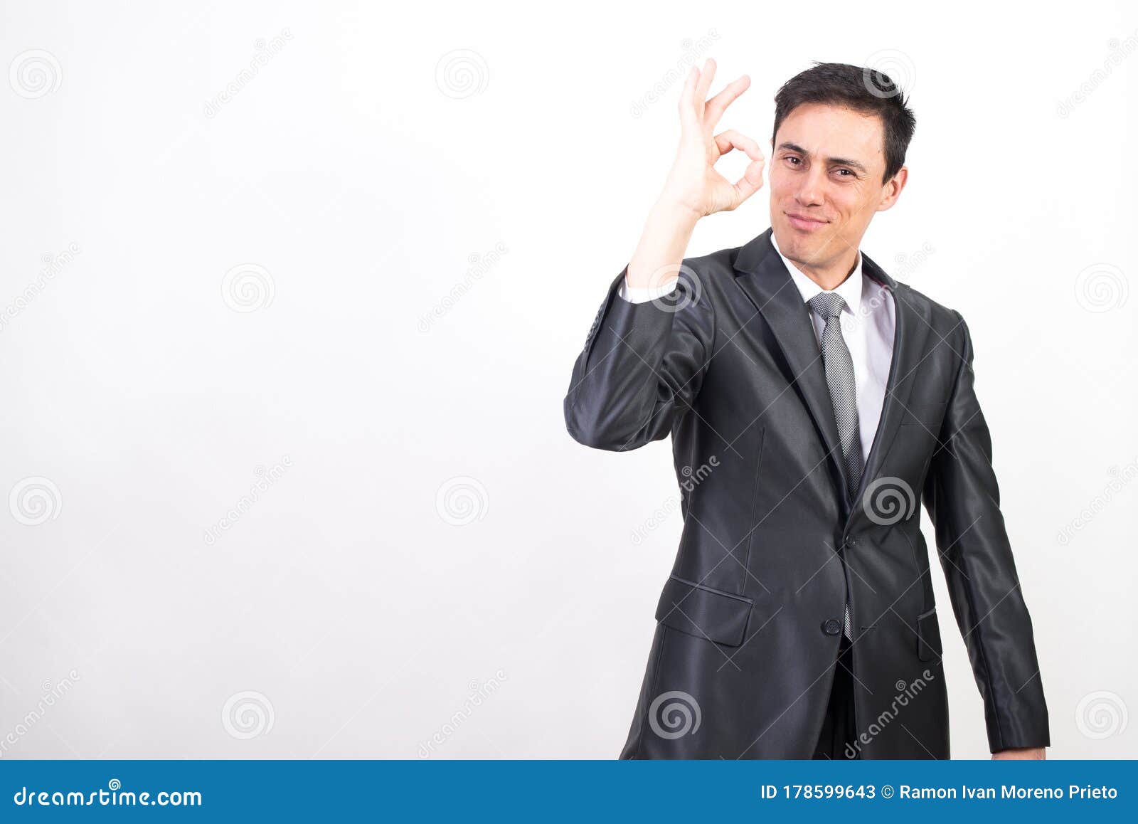 Satisfied man in suit stock image. Image of satisfied - 178599643