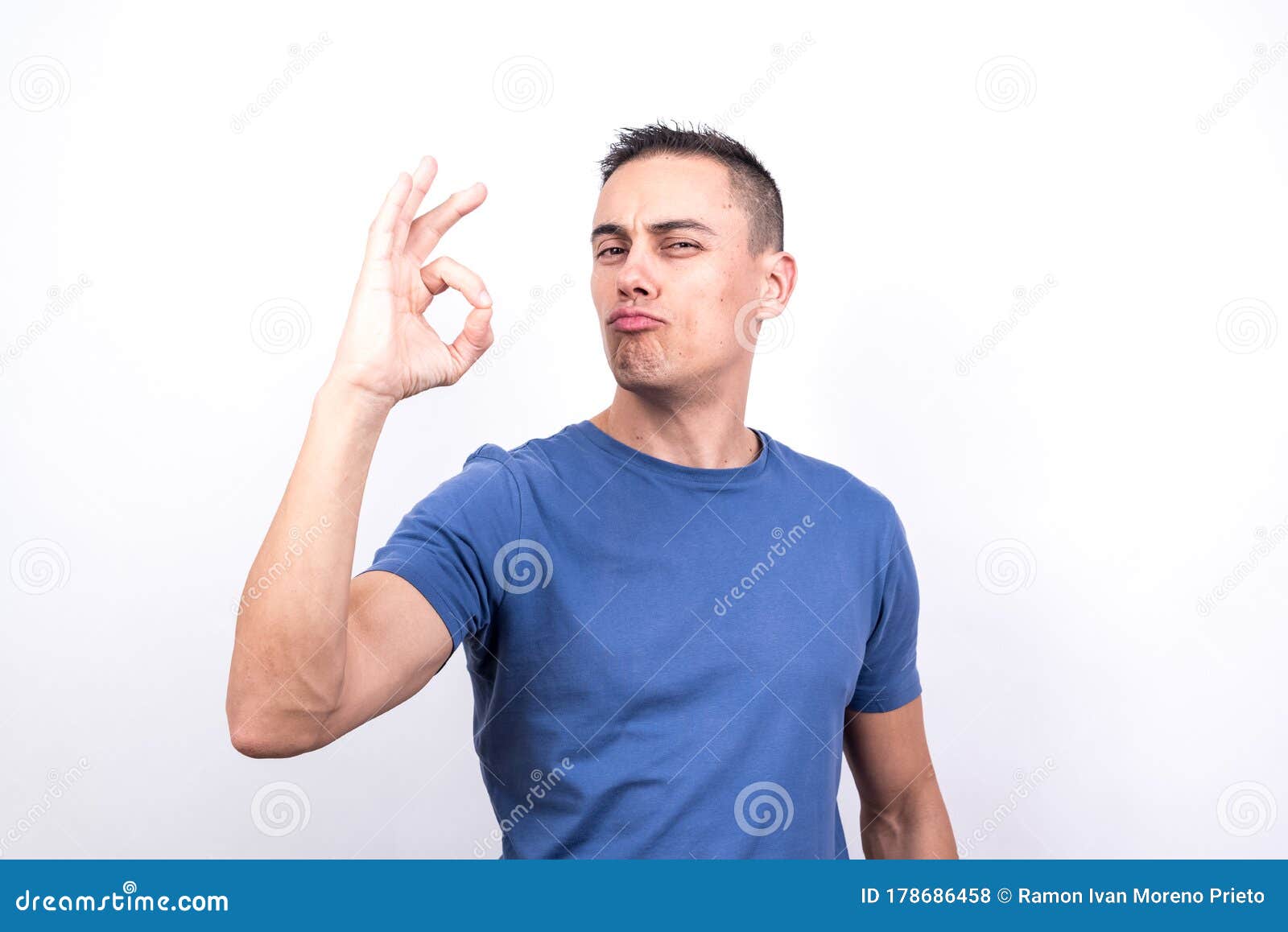 Satisfied man stock photo. Image of male, pleased, white - 178686458