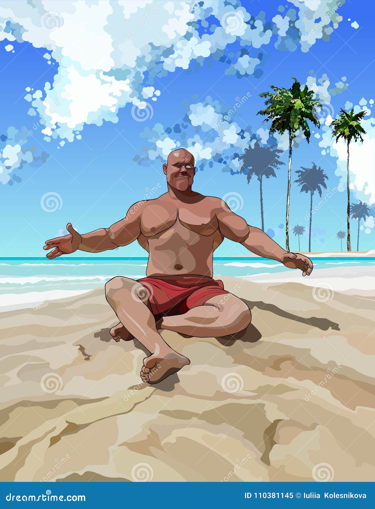 Muscular Man Beach Lifeguard Ensuring Safety, Professional Rescuer ...