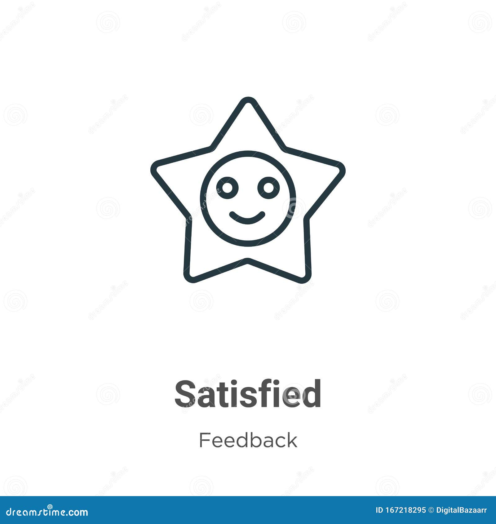 Satisfied Outline Vector Icon. Thin Line Black Satisfied Icon, Flat ...