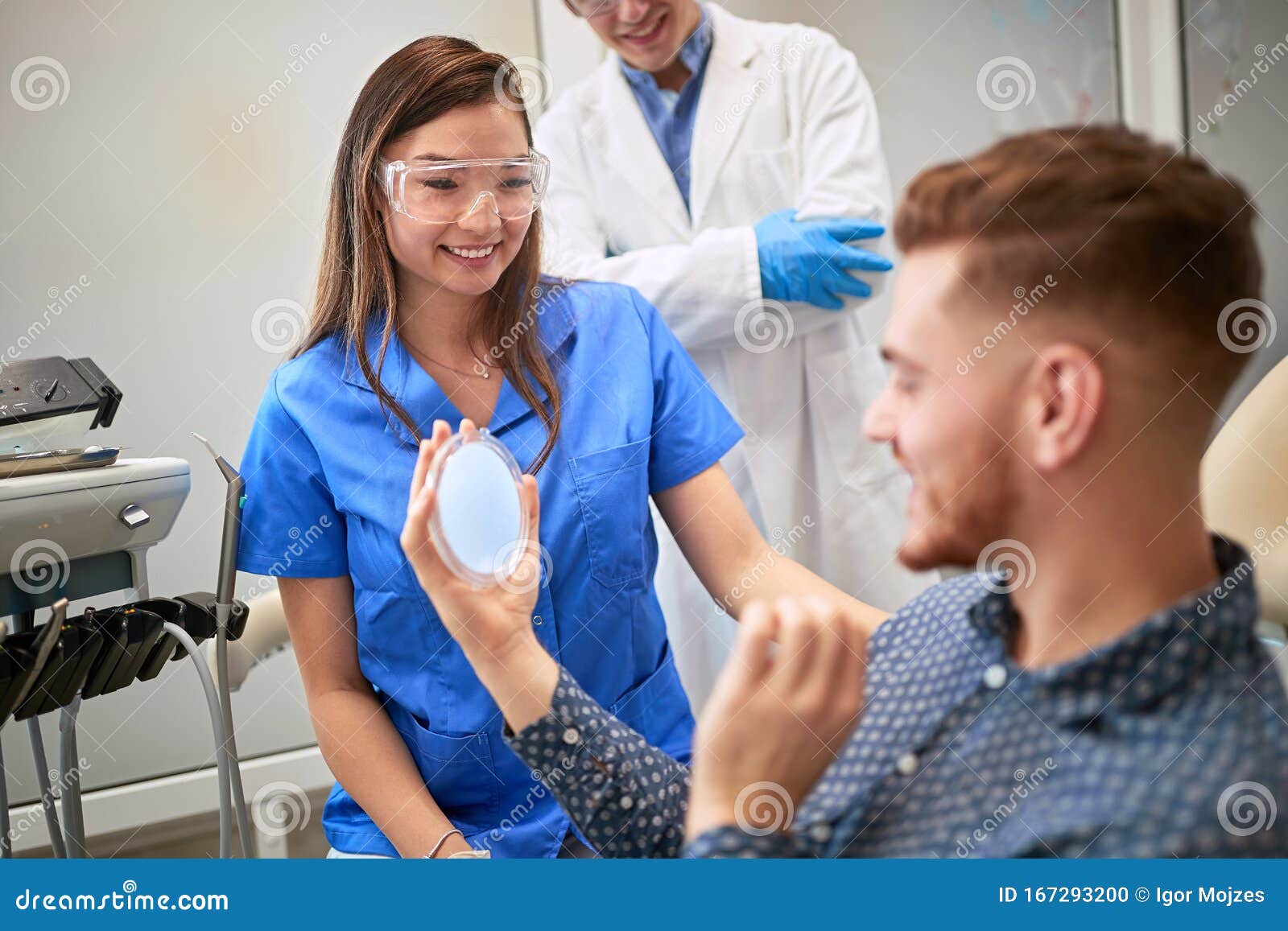 Satisfied Patient Having Rest After Dentistry Procedure, Professional ...