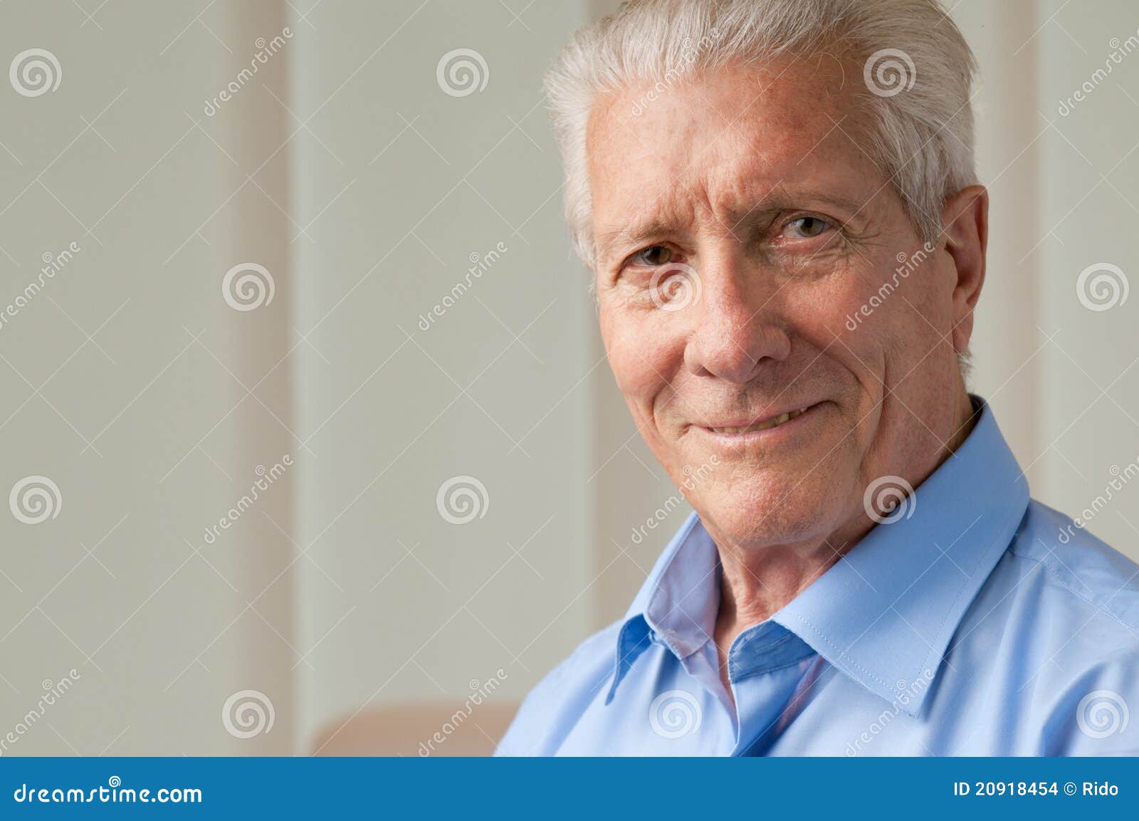 Satisfied senior man stock photo. Image of alone, head - 20918454