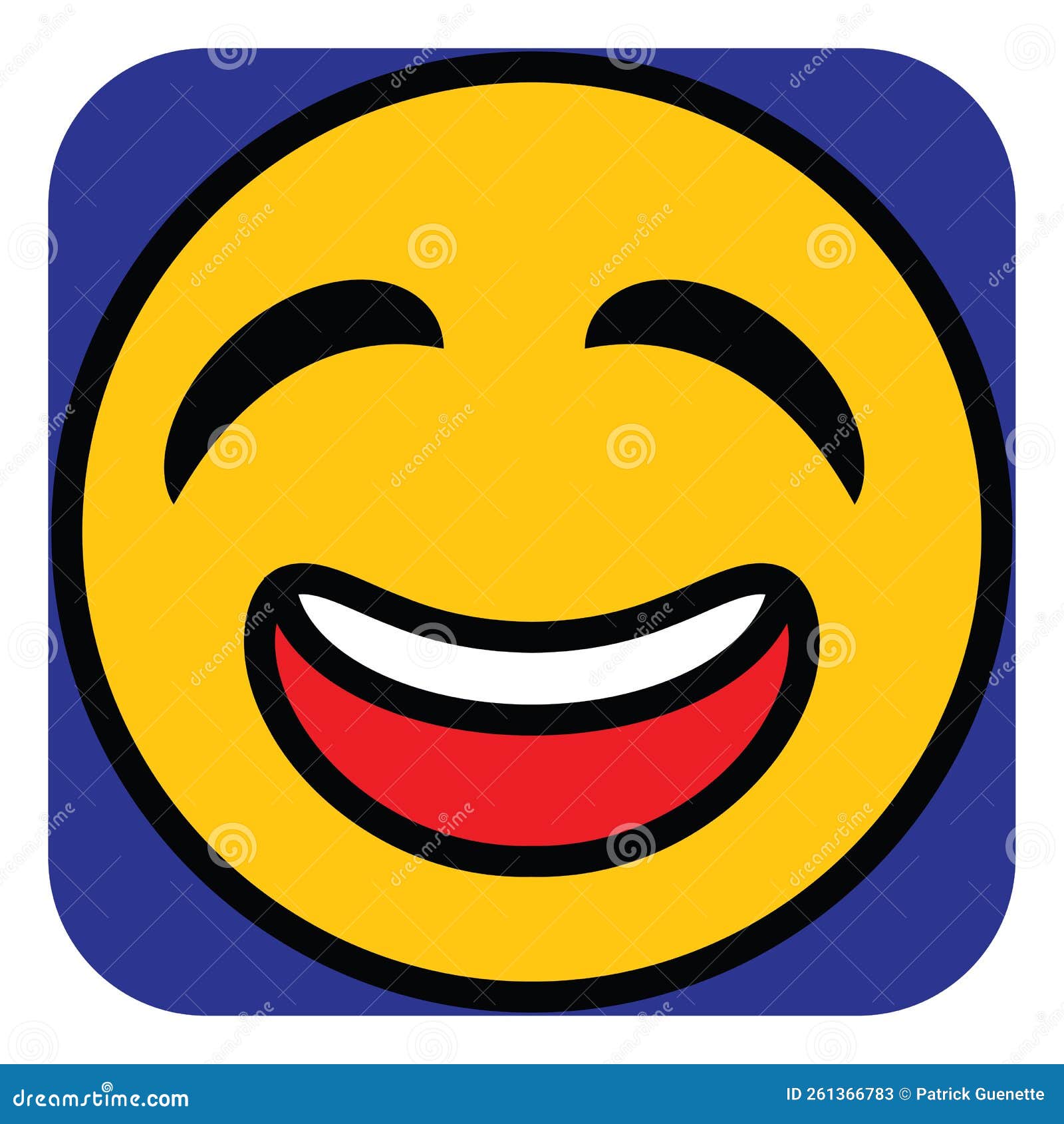 Satisfied smiley, icon stock vector. Illustration of round - 261366783