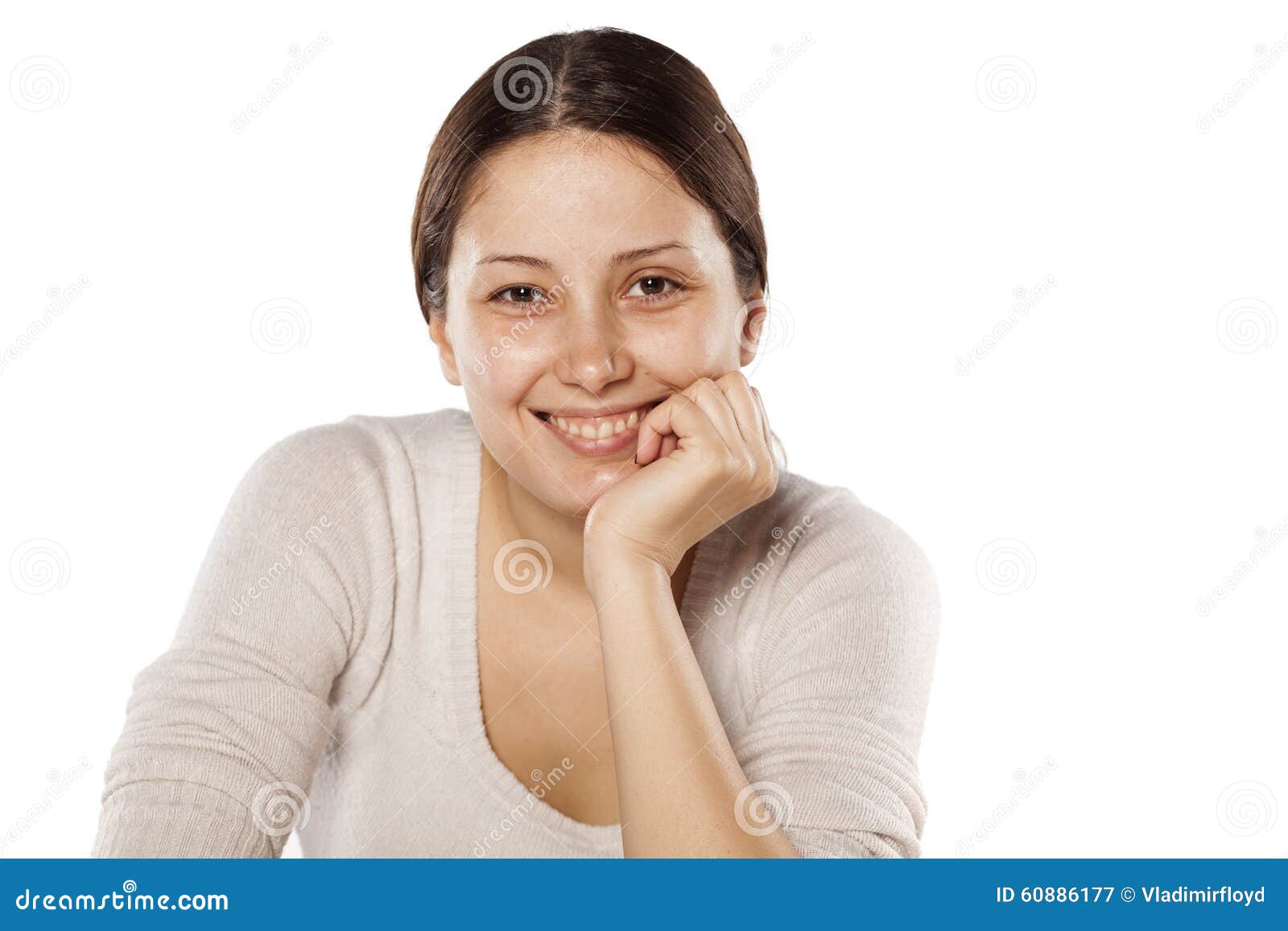 Satisfied and smiling stock image. Image of head, teeth - 60886177