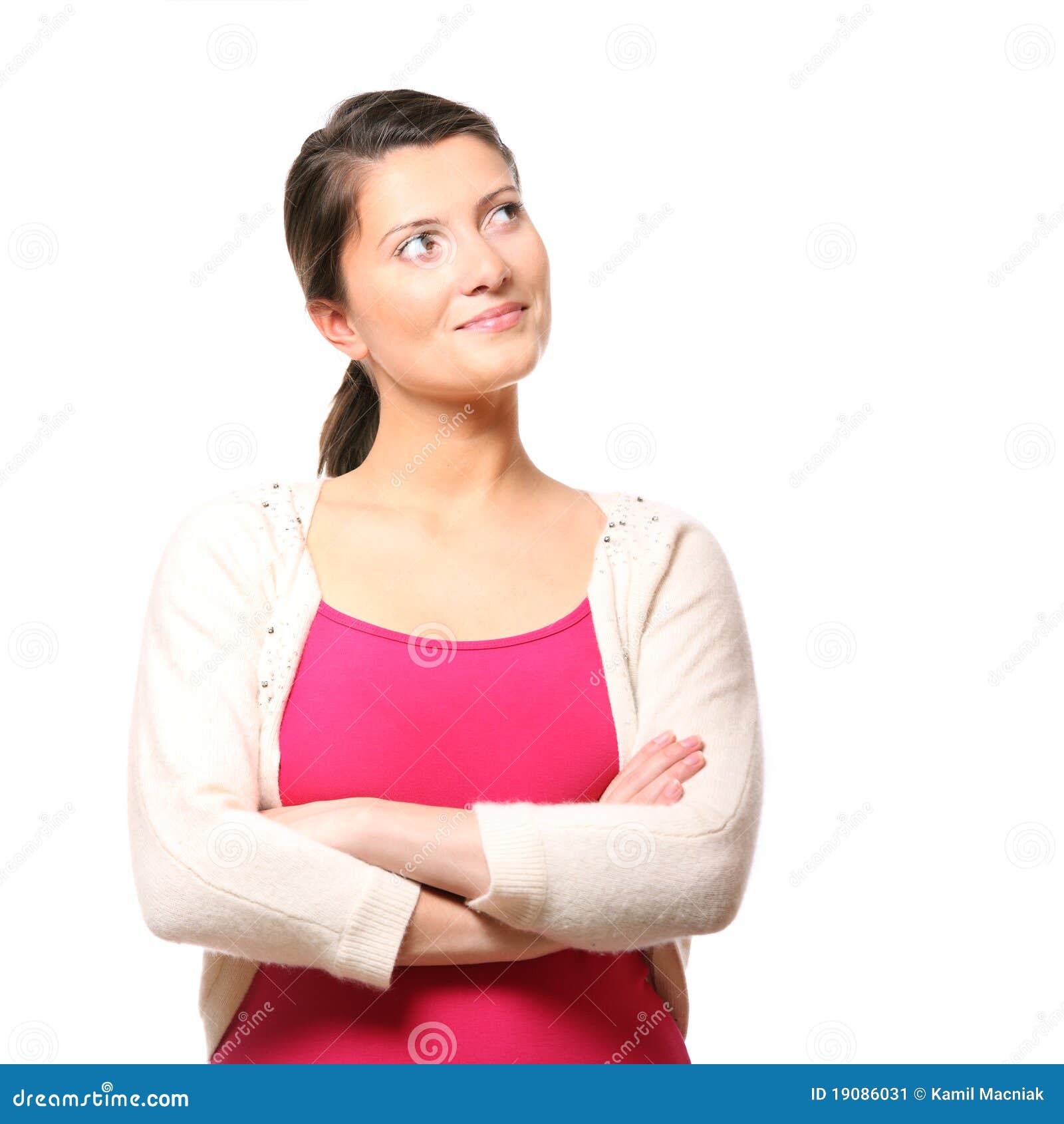 Satisfied woman stock image. Image of looking, gesture - 19086031