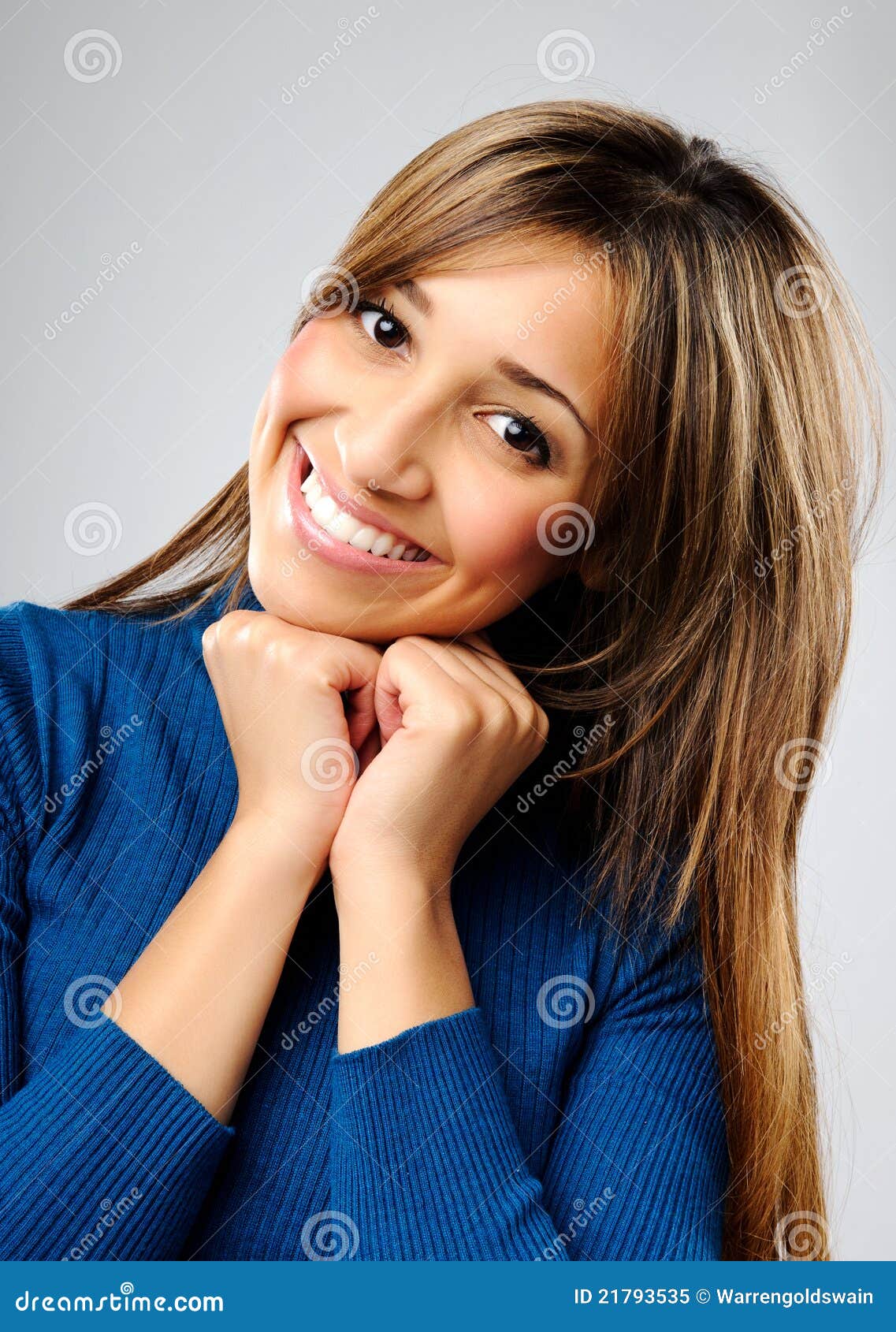 Satisfied woman stock image. Image of pretty, confident - 21793535