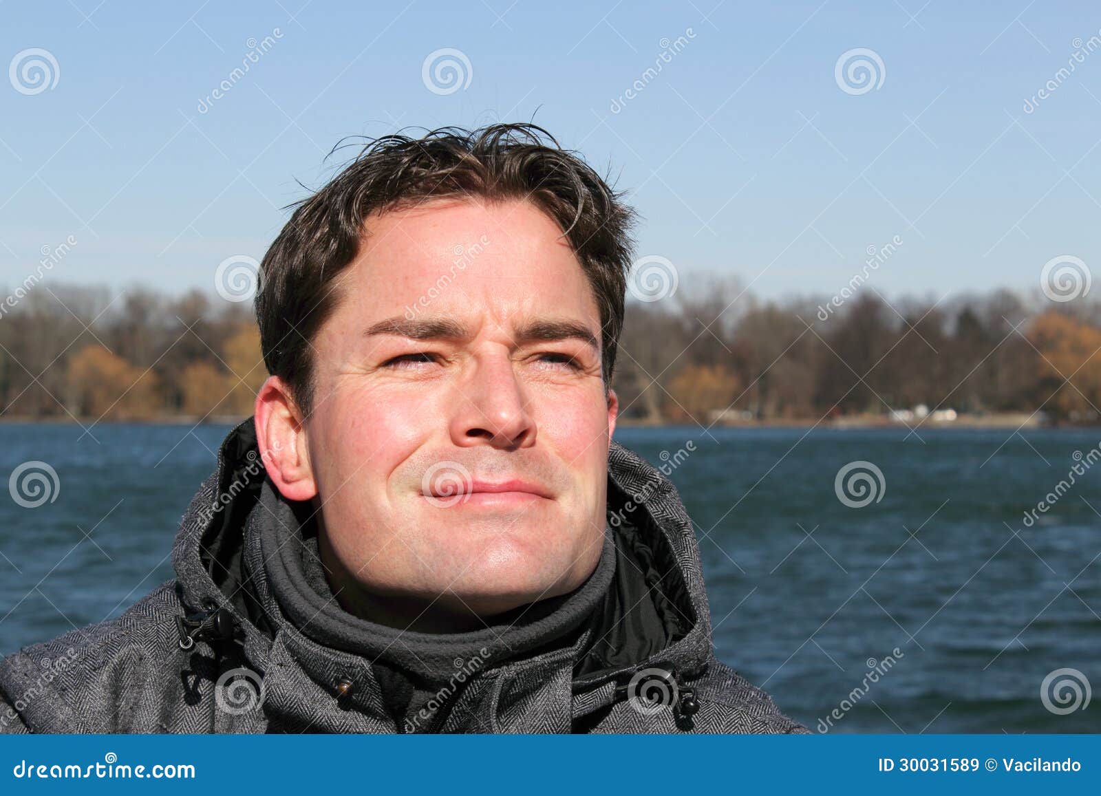 Satisfied Man with Friendly Face Stock Image - Image of model, looking ...