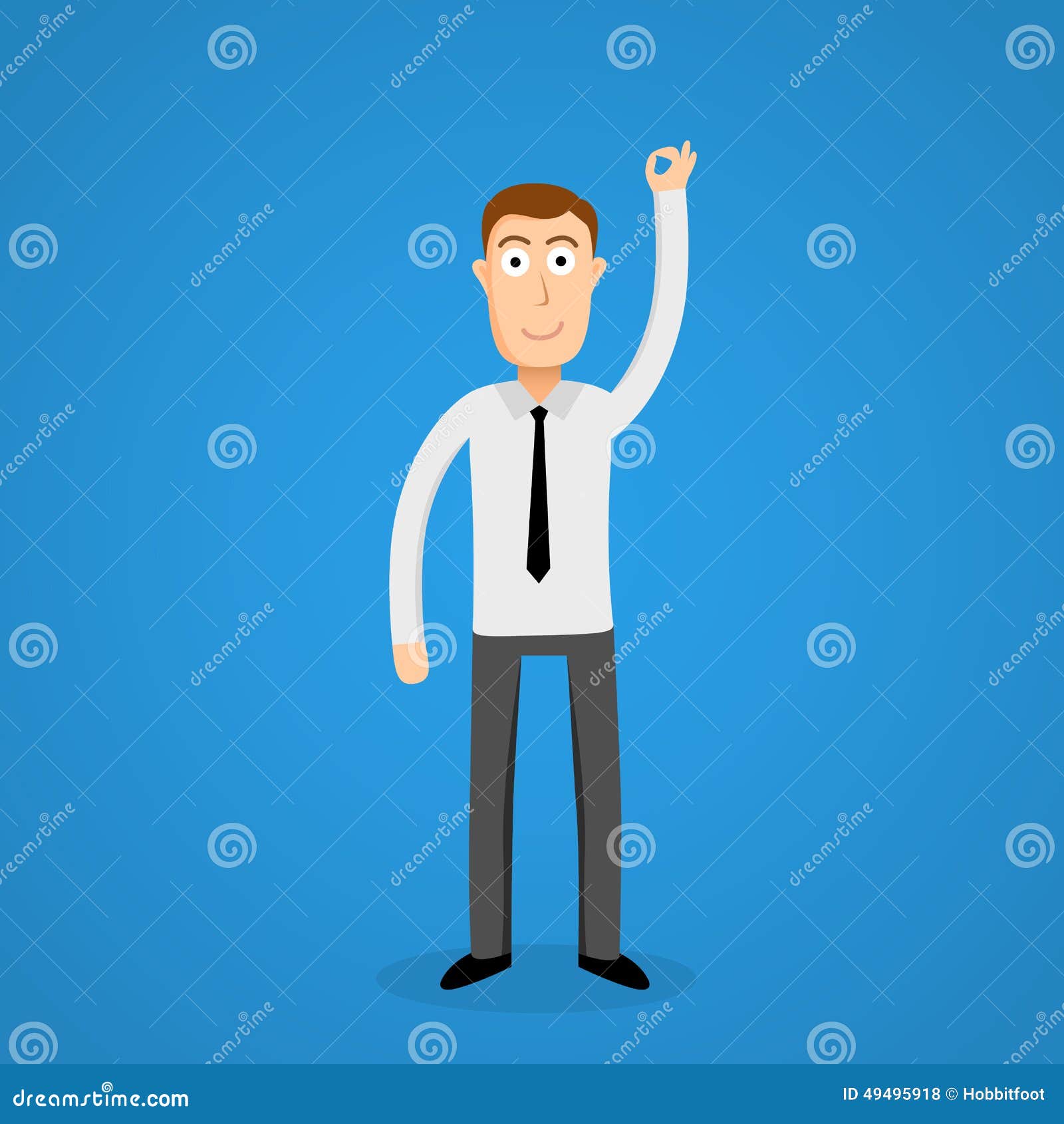 Satisfy Business Man and OK Sign. Stock Vector - Illustration of ...