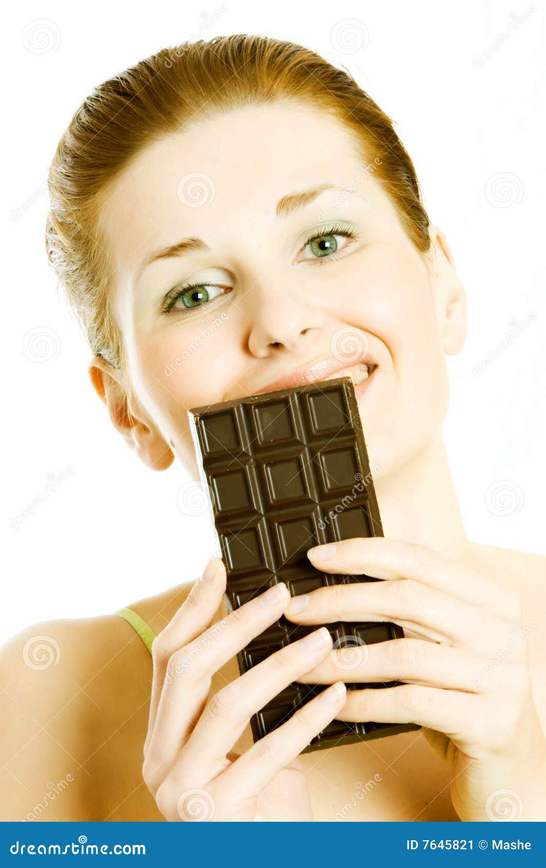 Satisfying a Chocolate Craving Stock Image - Image of holding, sensual ...