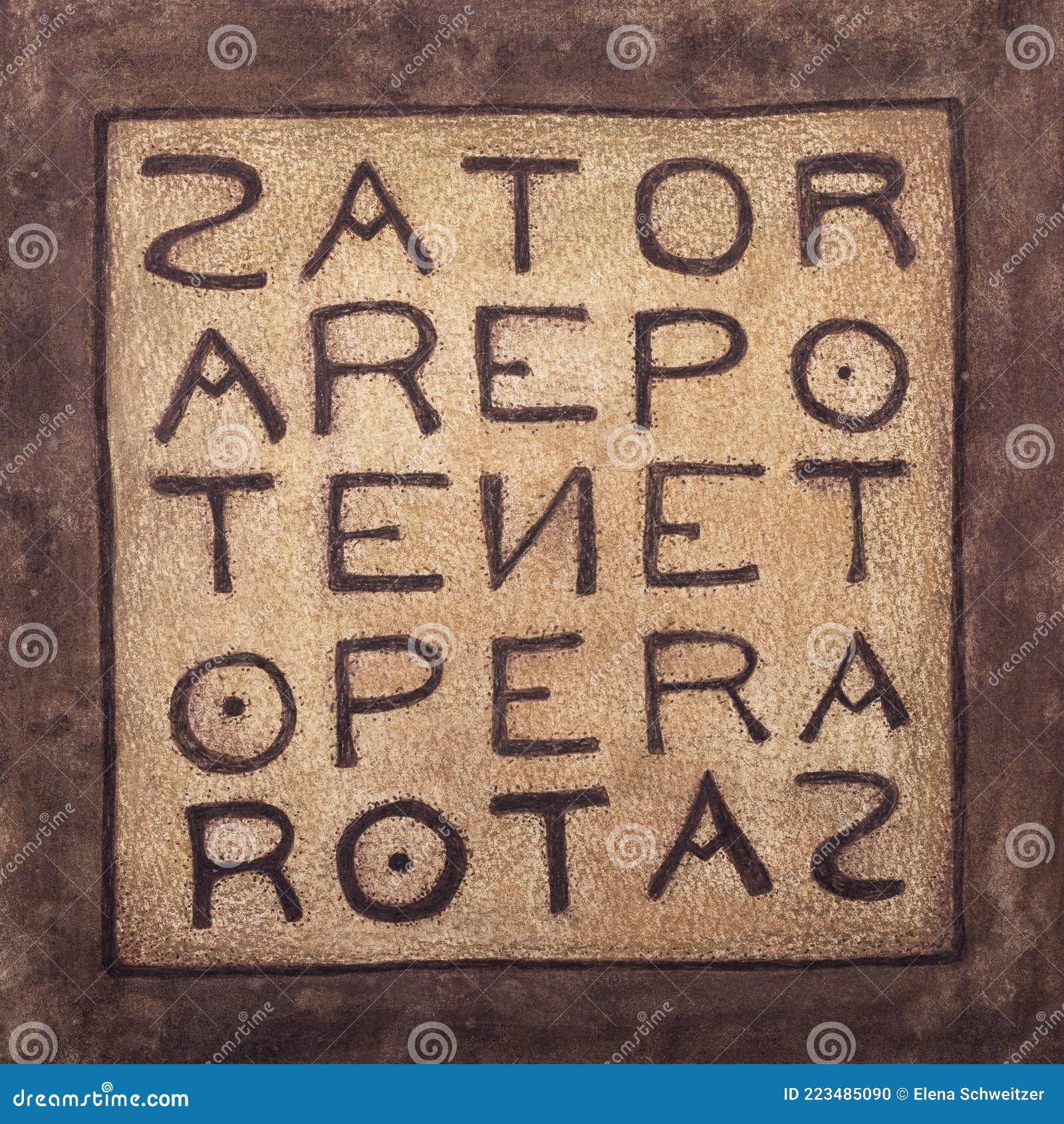 Sator Square stock photo. Image of occult, poster, pencil - 223485090