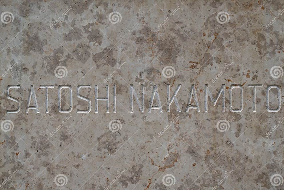 Satoshi Nakamoto Text on a Marble Table Editorial Stock Image - Image ...