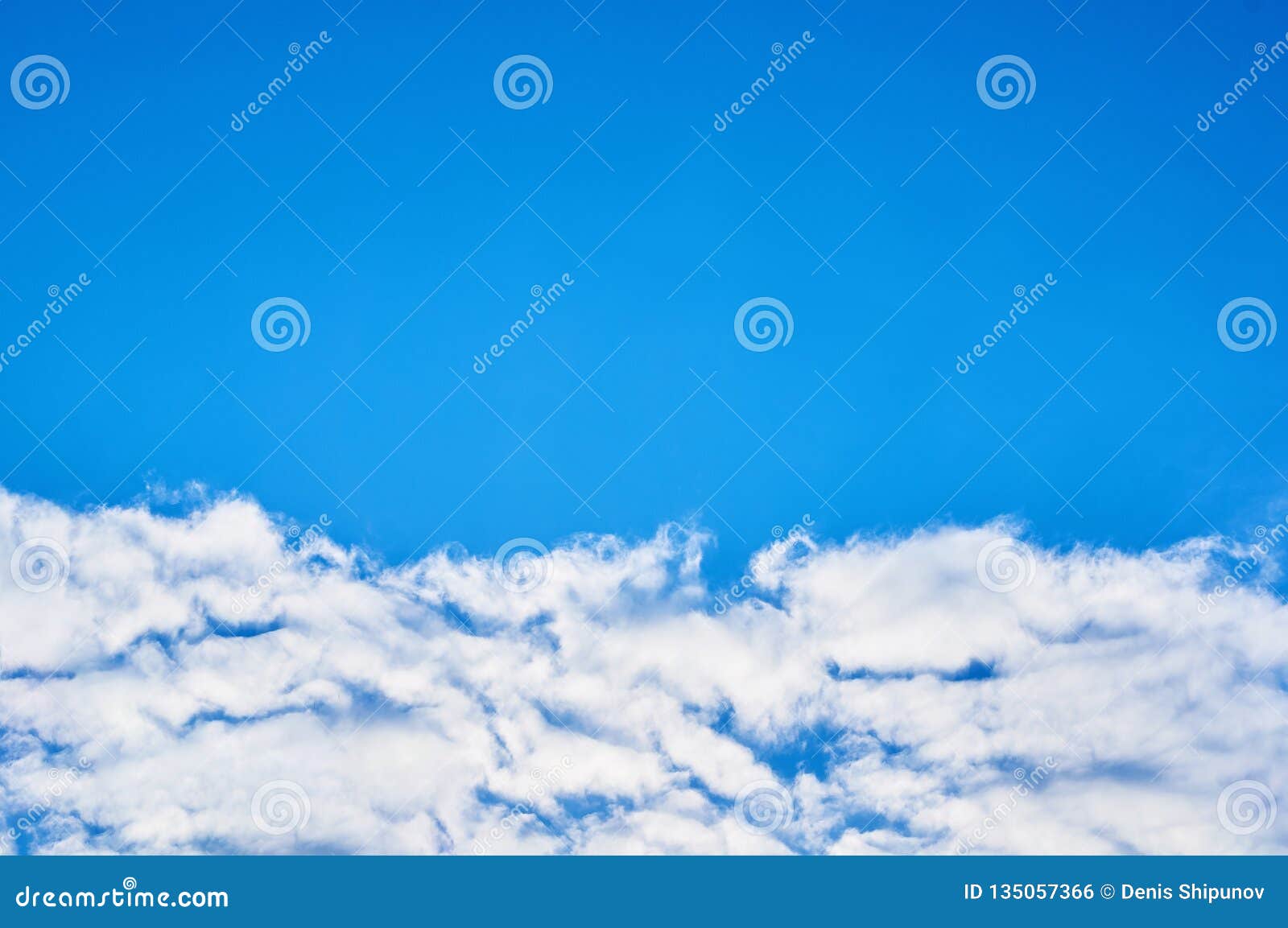 Deep Blue Sky with Clouds Below. Abstract Background Stock Photo ...