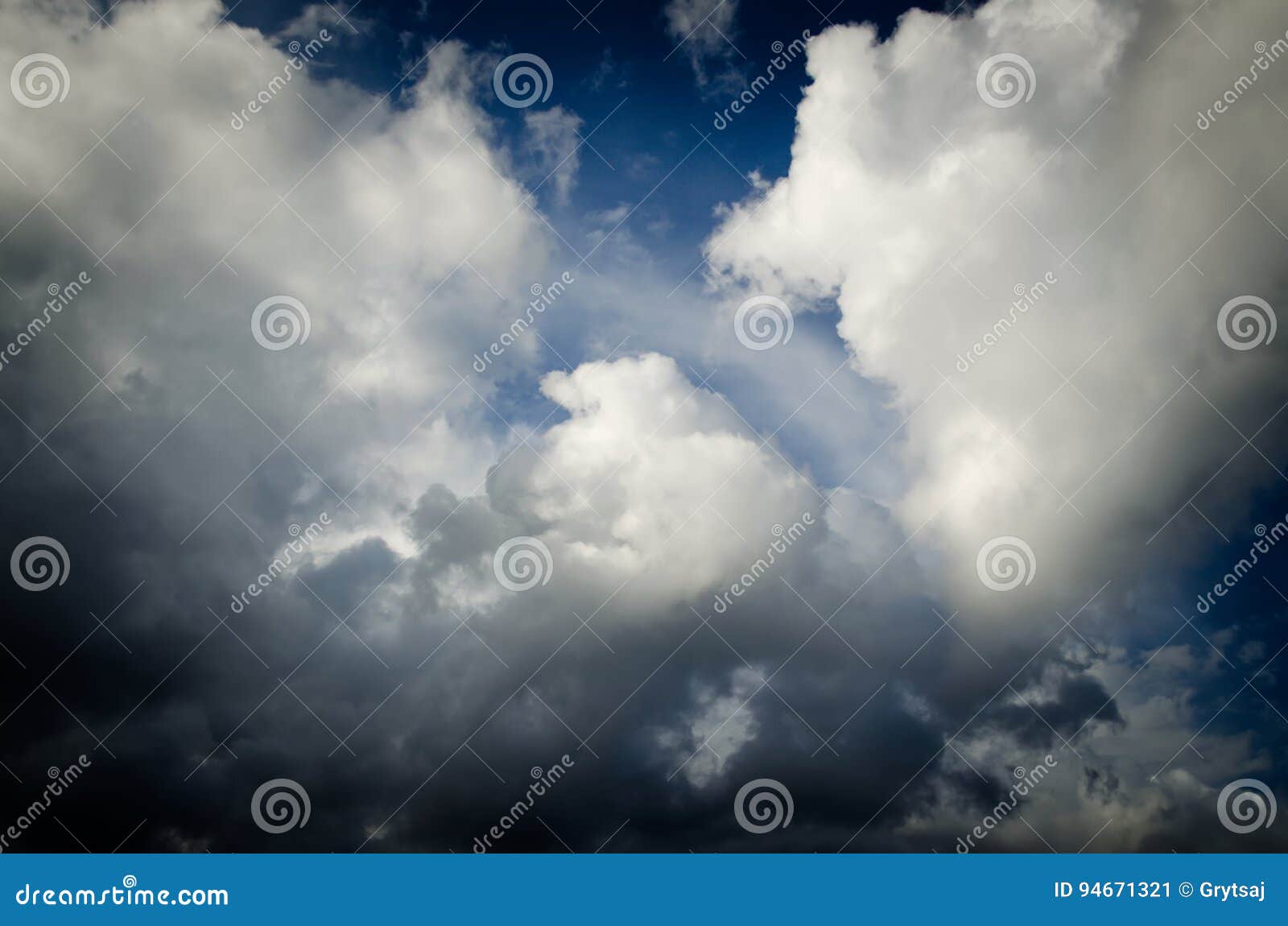 Saturated Clouds in the Blue Sky Stock Image - Image of gray, scene ...