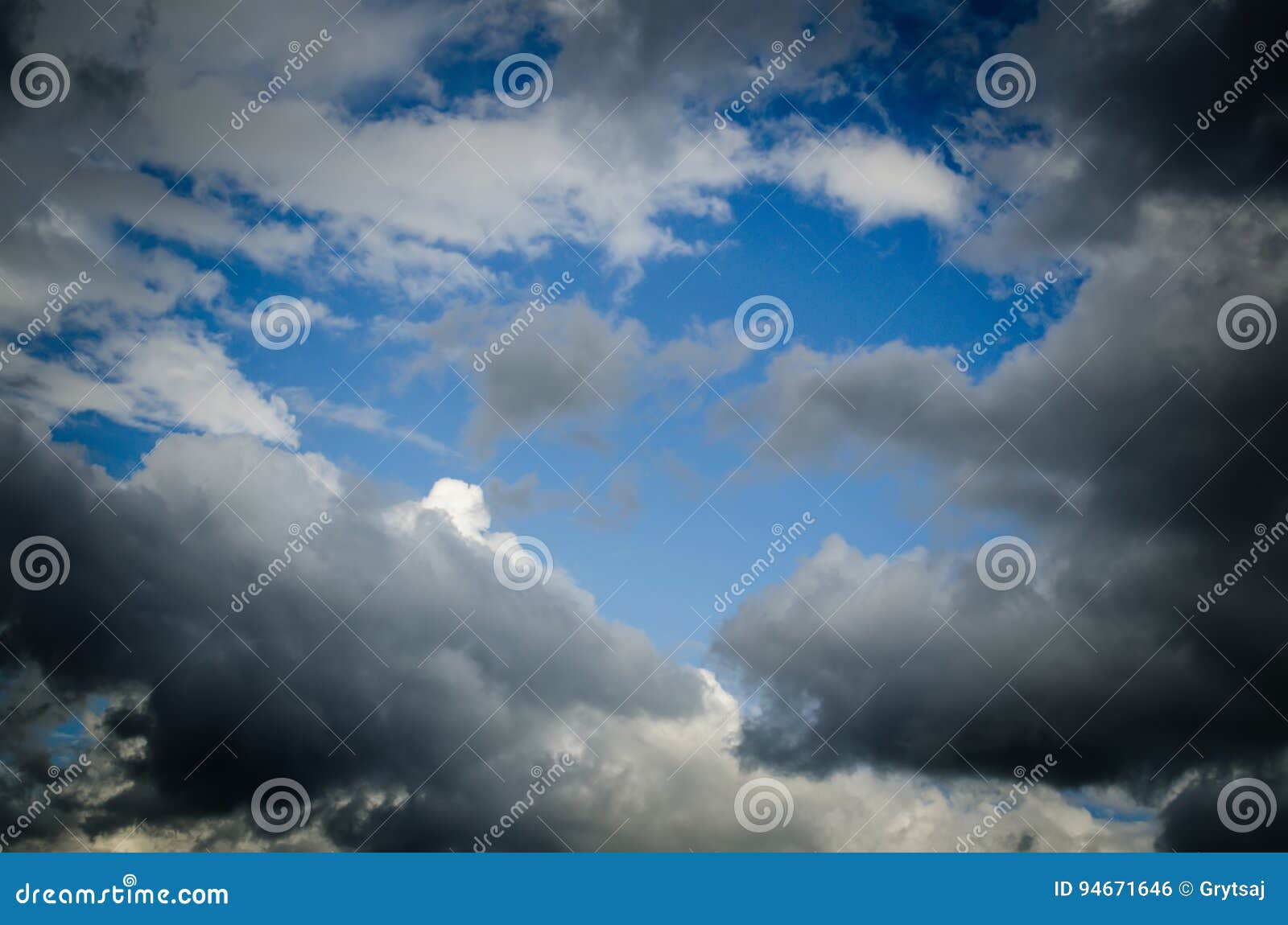 Saturated Clouds in the Blue Sky Stock Photo - Image of background ...