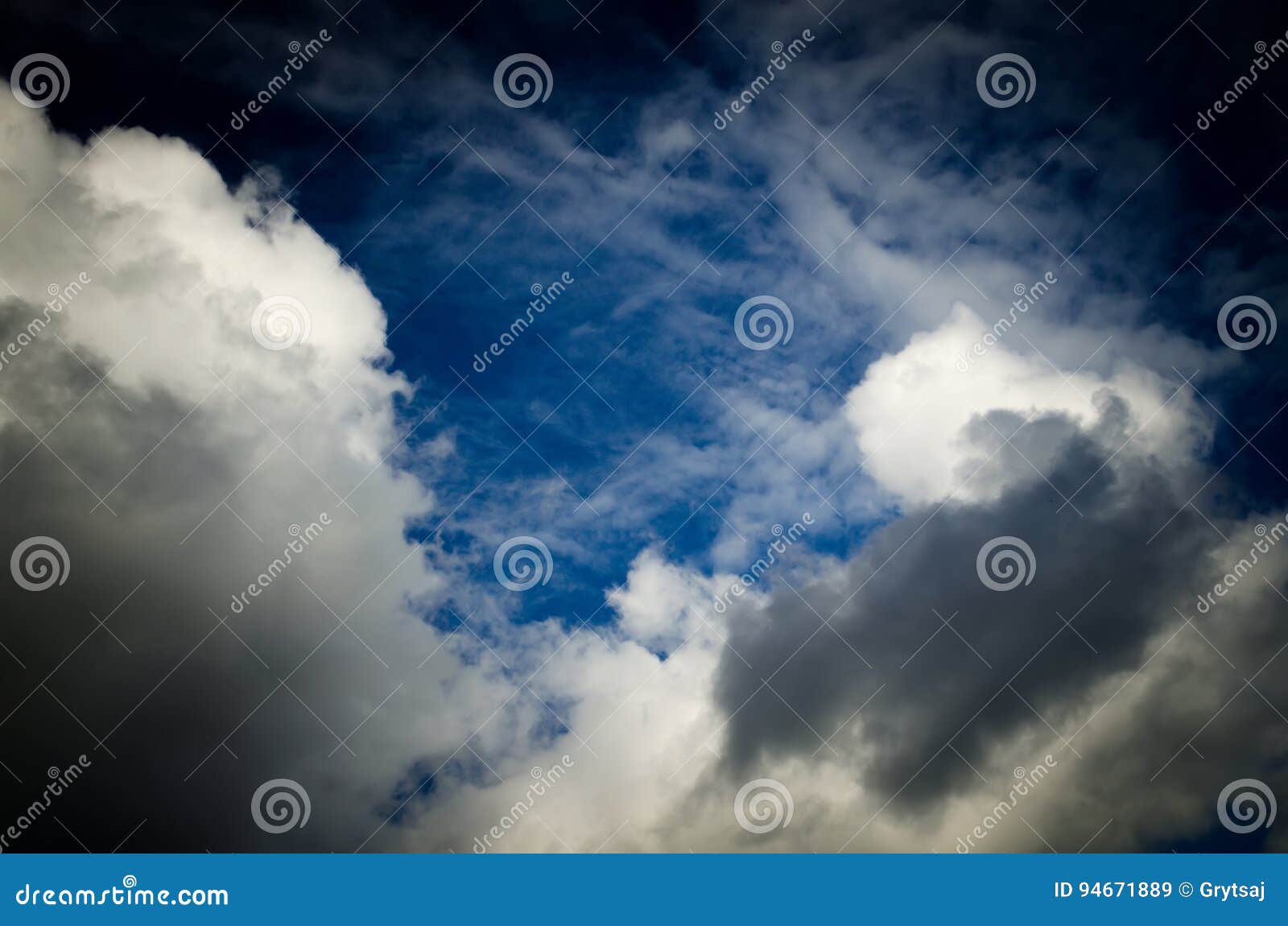 Saturated Clouds in the Blue Sky Stock Image - Image of cloudscape ...