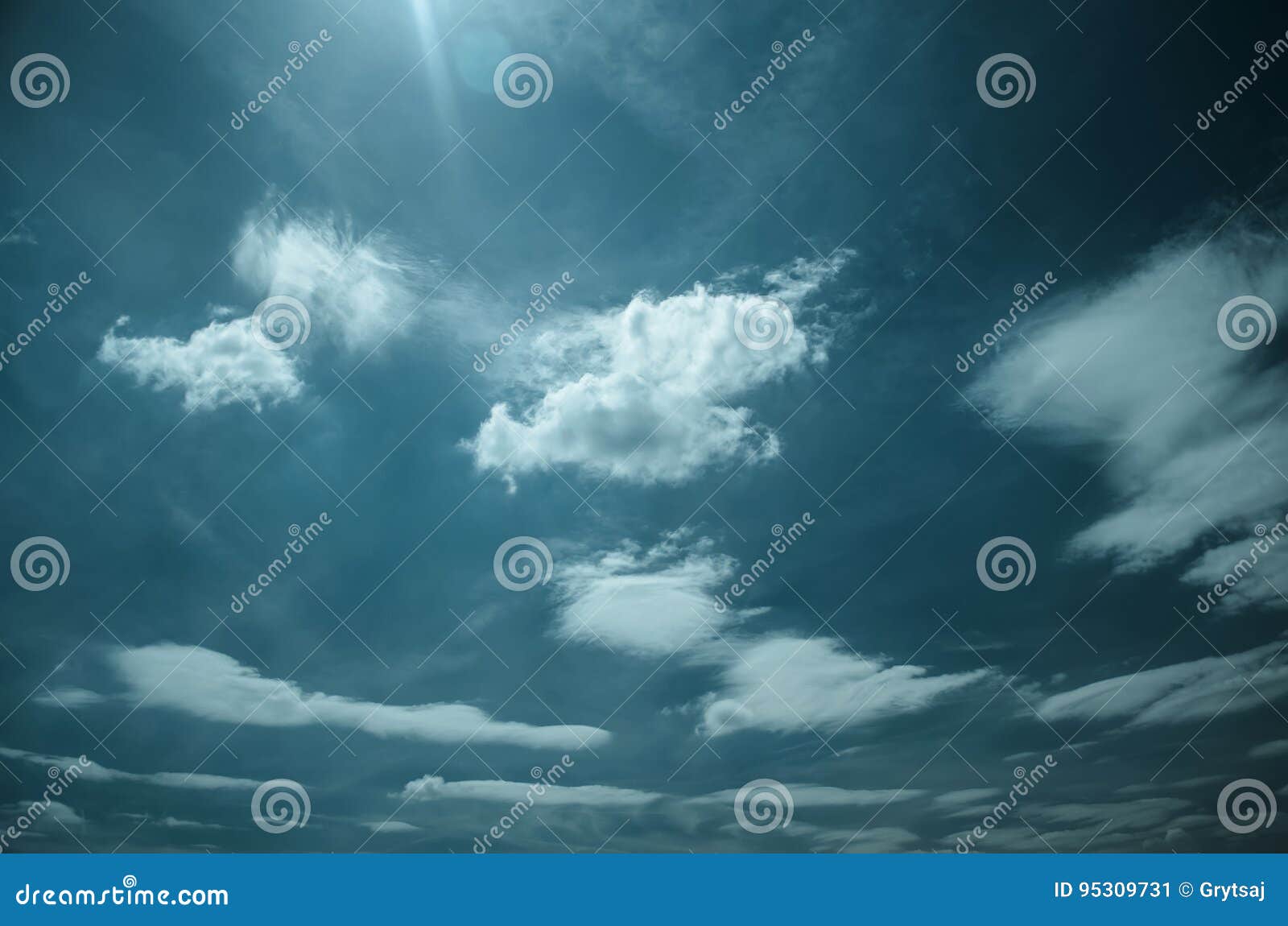 Saturated Clouds in the Blue Sky Stock Image - Image of glowing ...