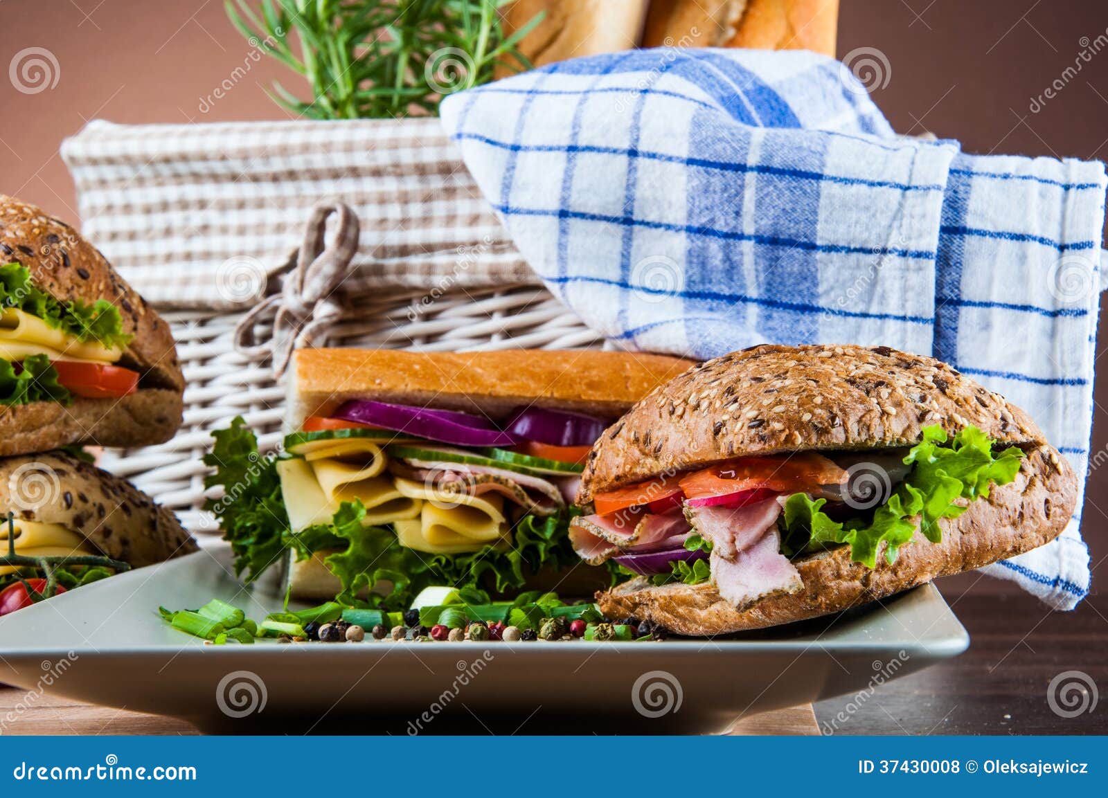 Saturated Theme of Light Lunch with Sandwich Stock Photo - Image of ...