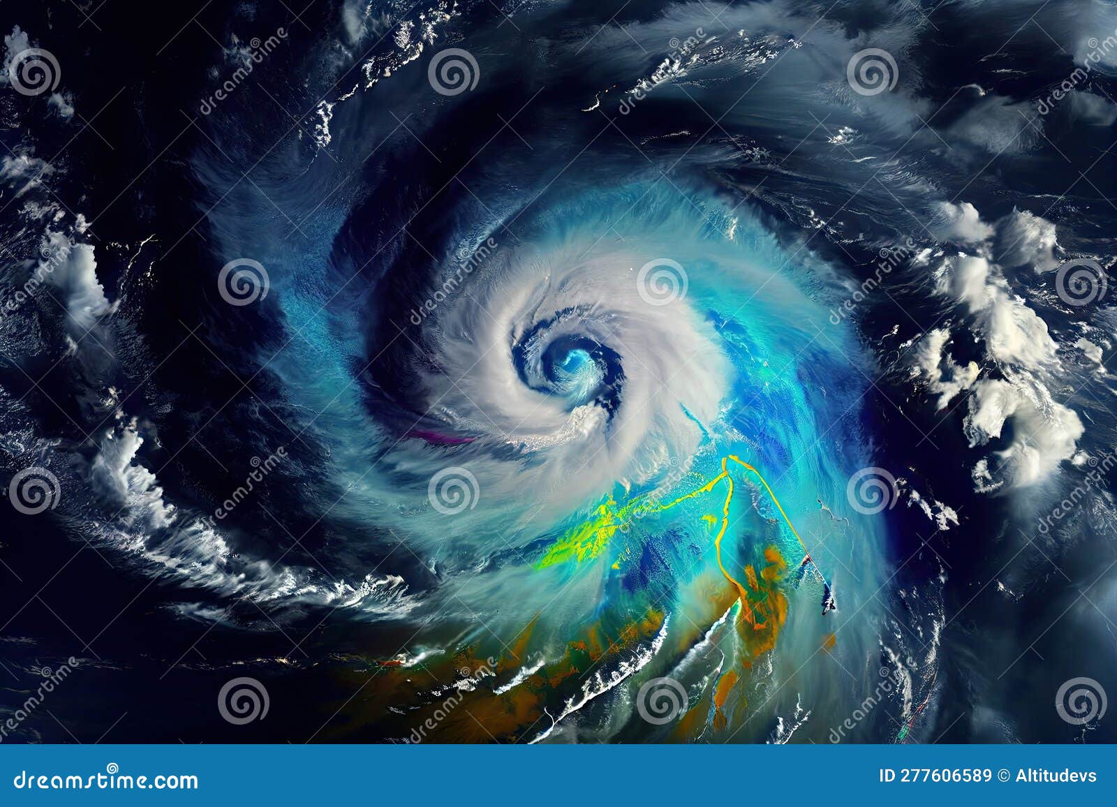 Saturating View of Tropical Cyclone, with Intense Rain and Lightning ...