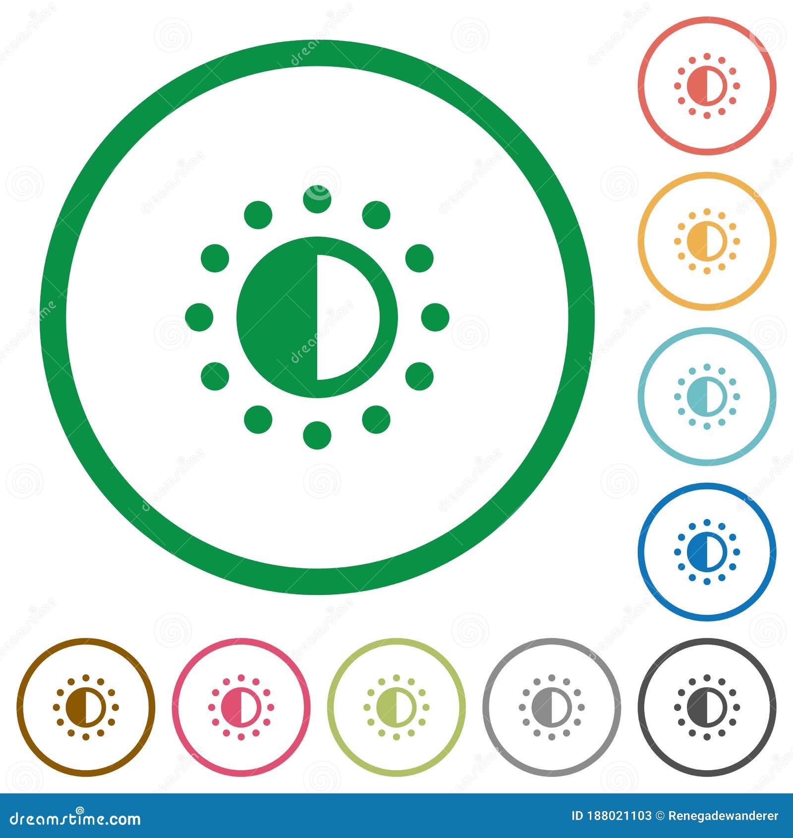 Saturation Control Flat White Icons In Square Backgrounds Vector Illustration | CartoonDealer ...