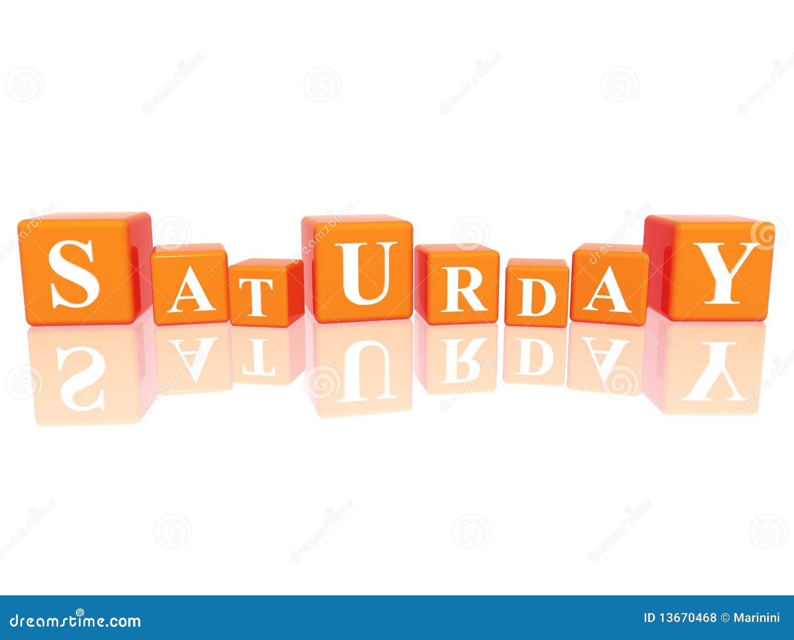 Saturday in 3d cubes stock illustration. Illustration of diary - 13670468