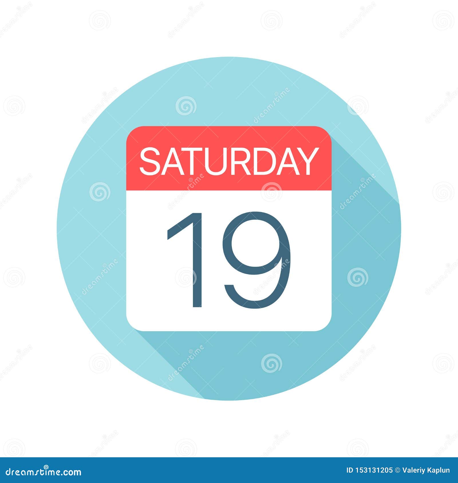 Saturday 19 - Calendar Icon. Vector Illustration of One Day of Week ... Saturday 19 - Calendar Icon. Vector Illustration of One Day of Week ...