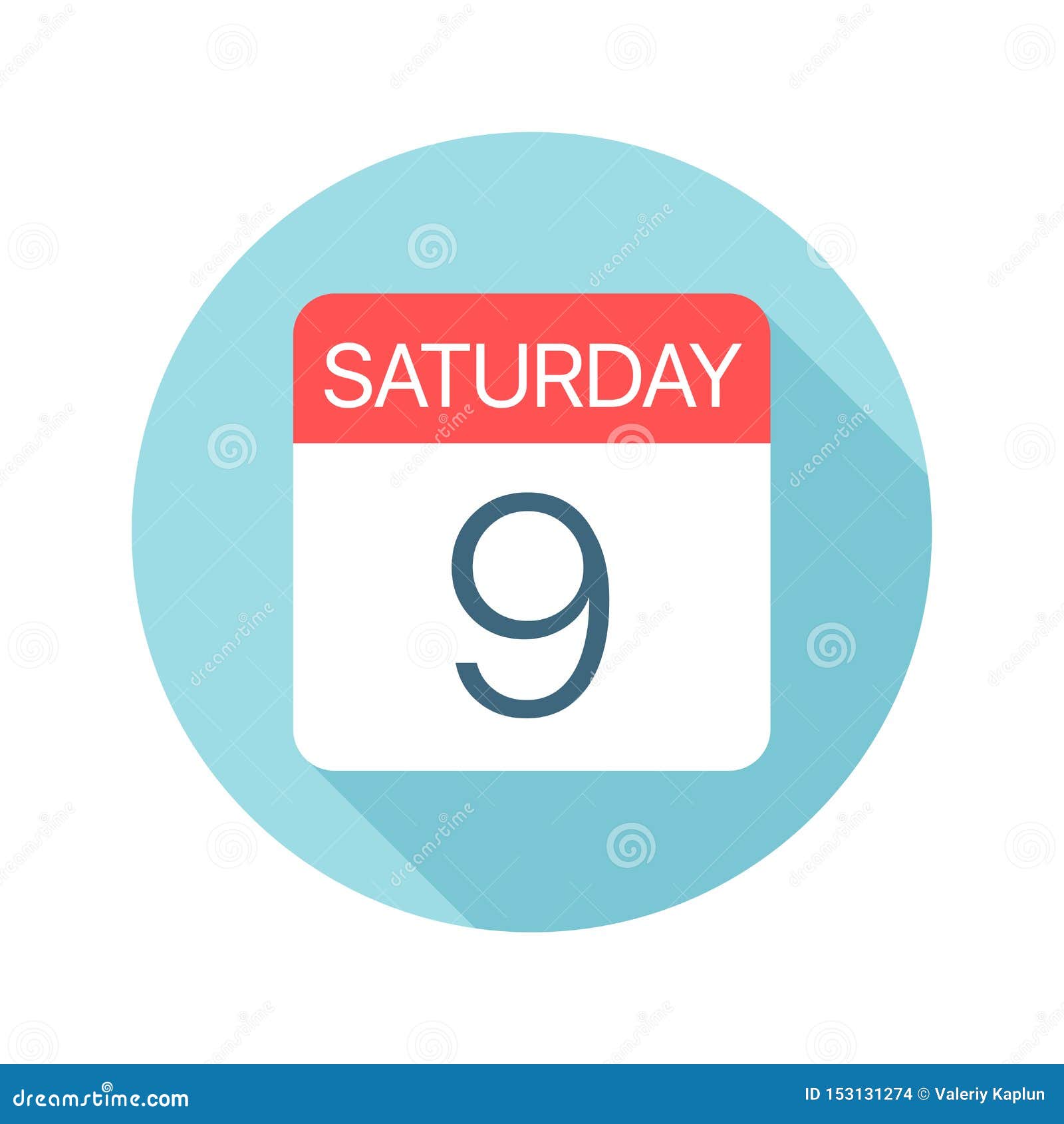 Saturday 9 - Calendar Icon. Vector Illustration of One Day of Week ...