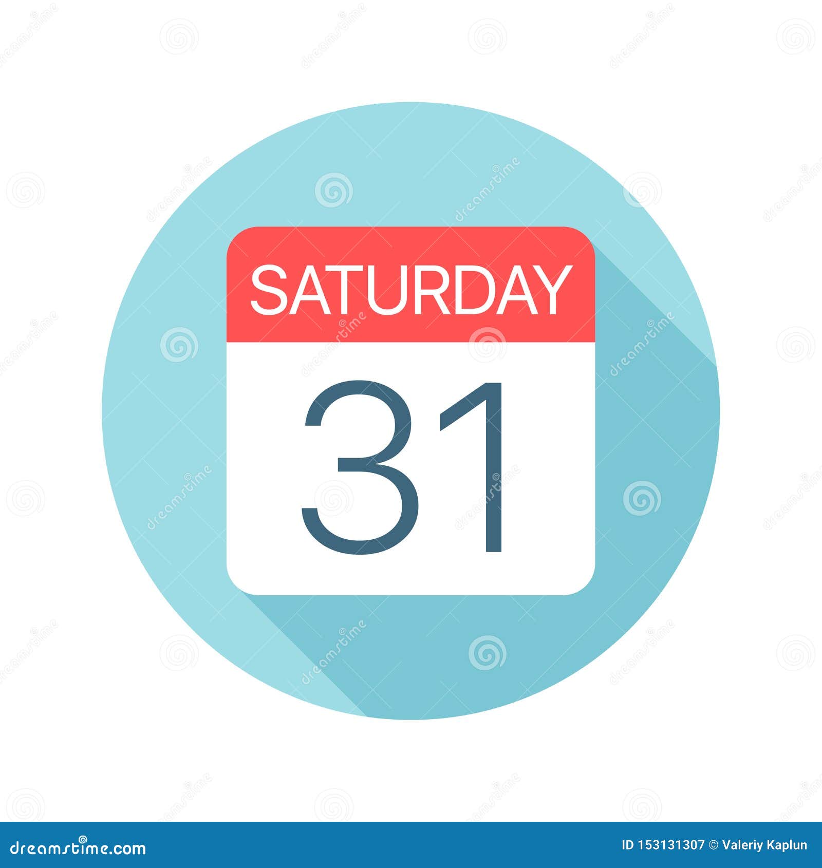 Saturday 31 - Calendar Icon. Vector Illustration of One Day of Week ...