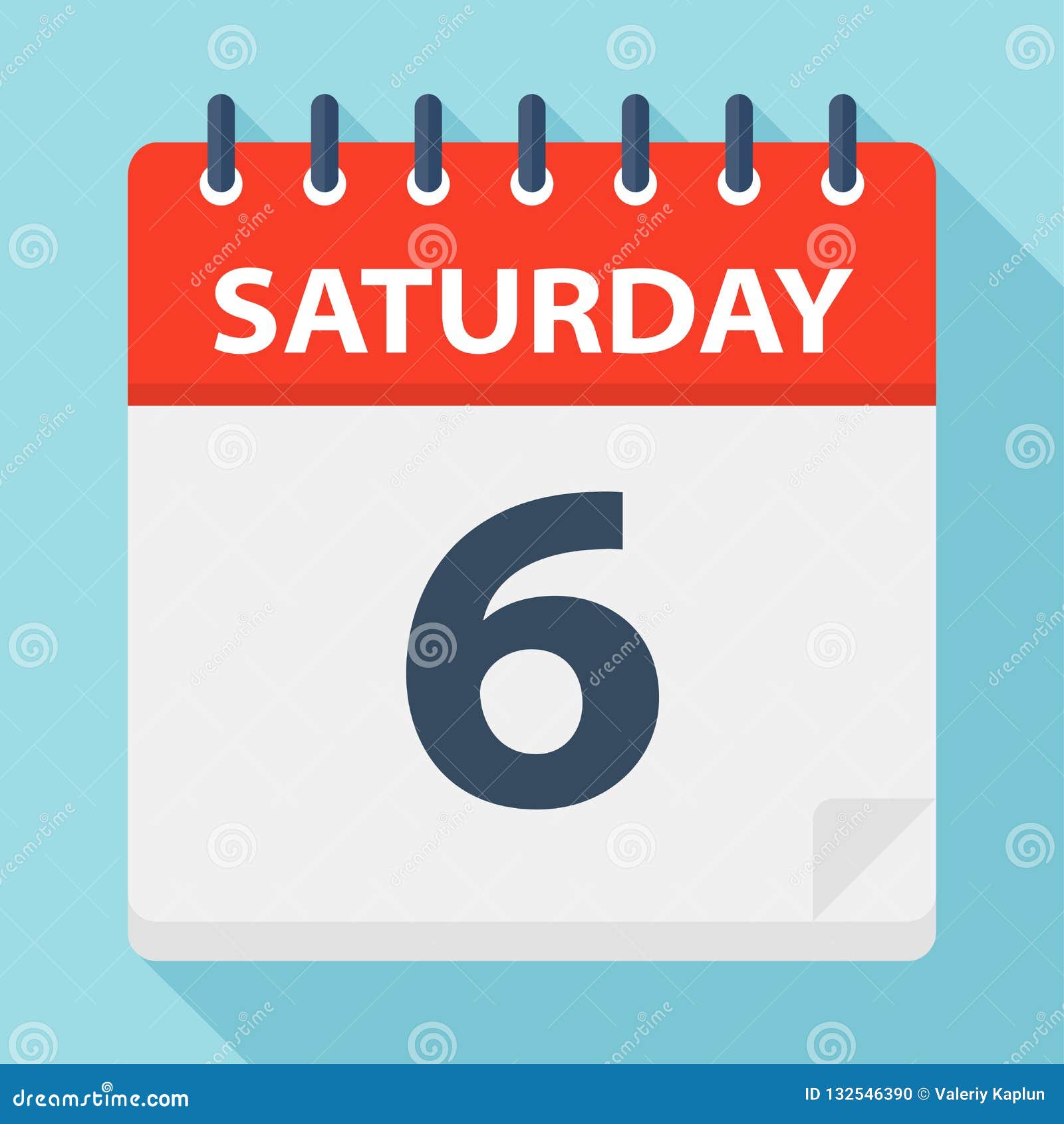 Saturday 6 - Calendar Icon. Vector Illustration of Week Day Paper Leaf ... Saturday 6 - Calendar Icon. Vector Illustration of Week Day Paper Leaf ...